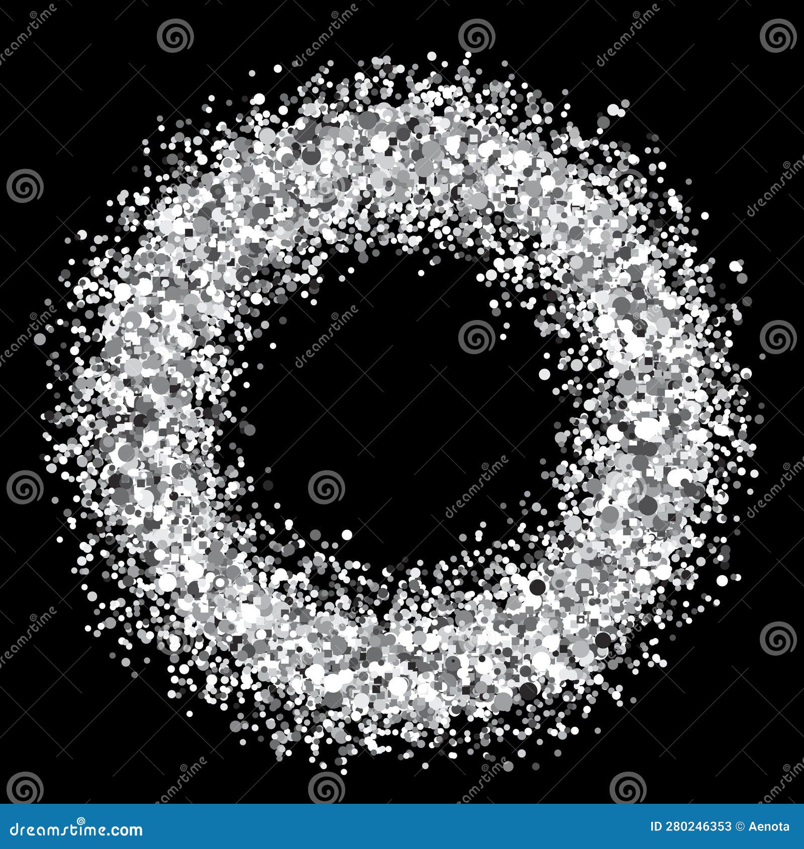 Dotted Ring for Design Project on Black Stock Vector - Illustration of ...