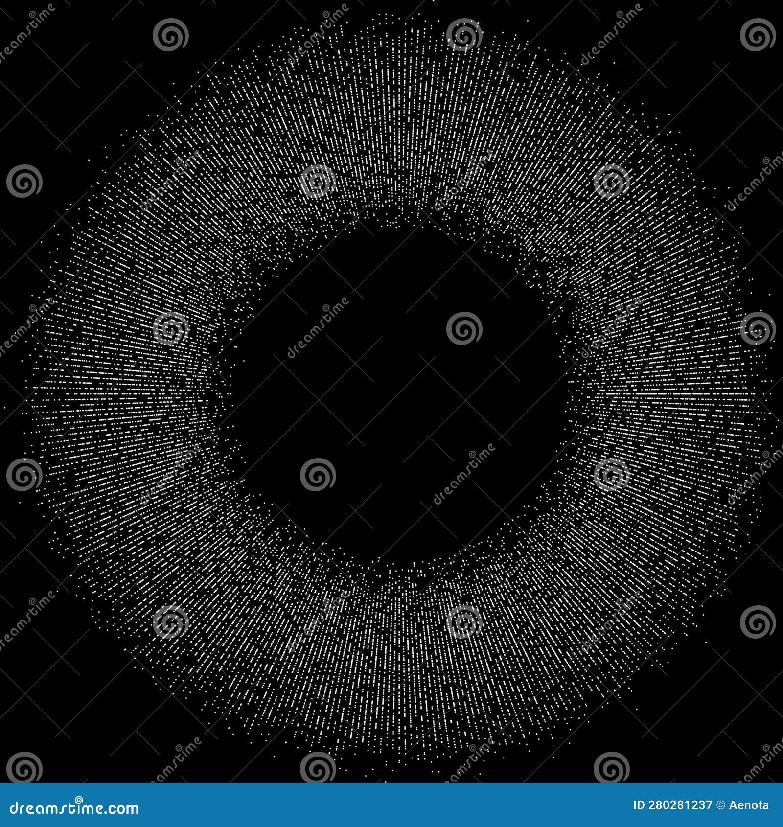 Dotted Ring for Design Project on Black Stock Vector - Illustration of ...
