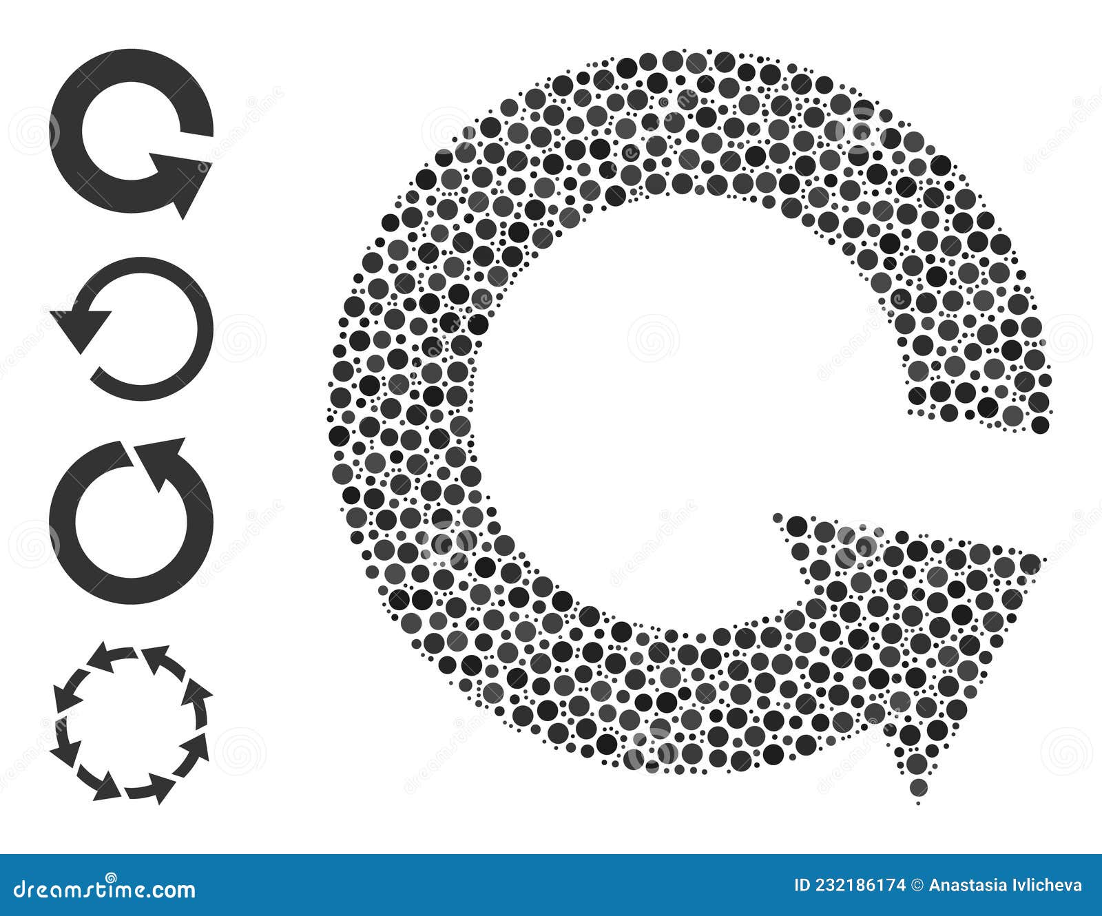Dotted Rotate Ccw Composition of Round Dots with Other Icons Stock ... Dotted Rotate Ccw Composition of Round Dots with Other Icons Stock ...