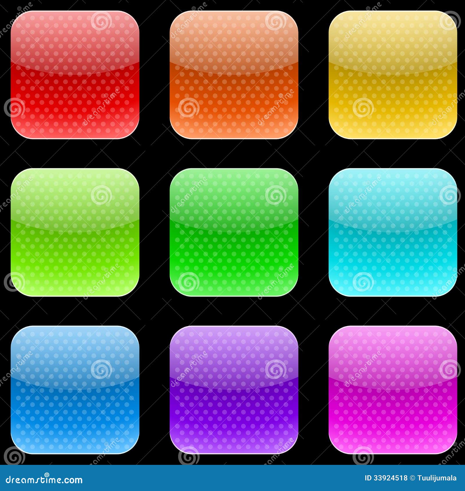 Dotted Rounded Square Buttons Stock Vector Illustration Of Internet