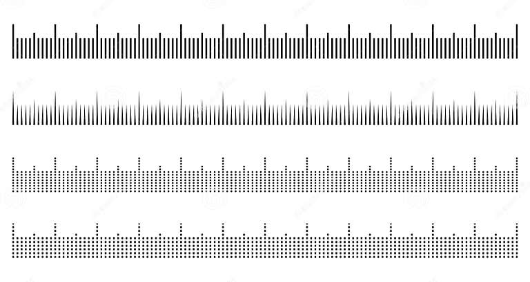 Dotted Ruler Scale Measure Line Sign Vector Illustration. Dashed Ruler ...