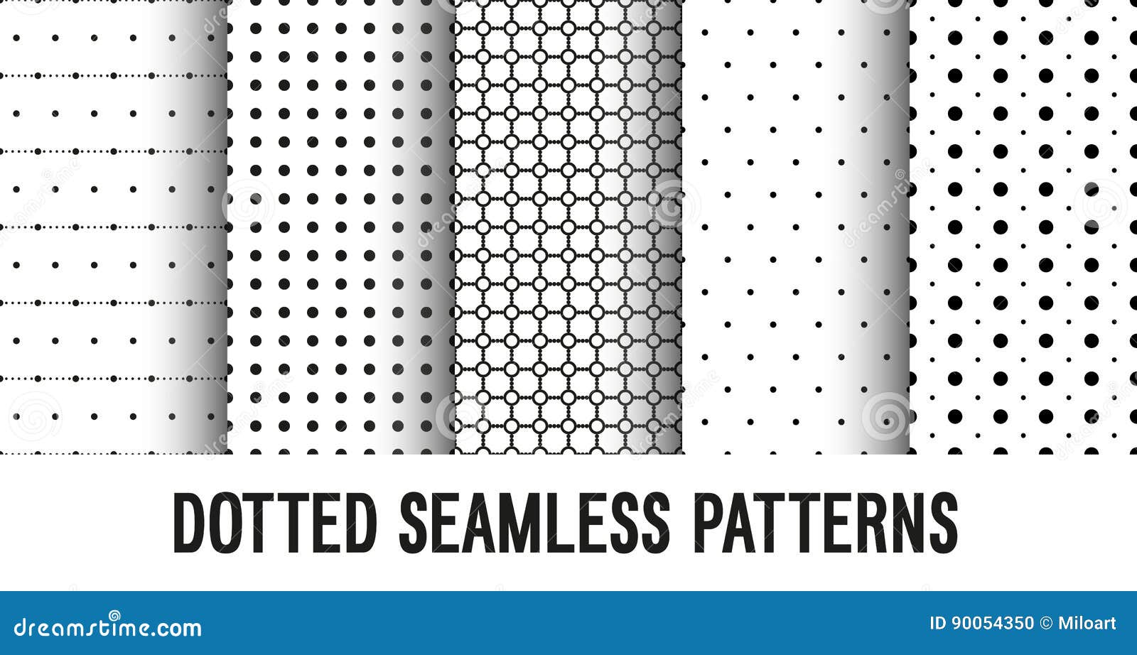 Dotted Seamless Patterns Collection. Stock Vector - Illustration of ...