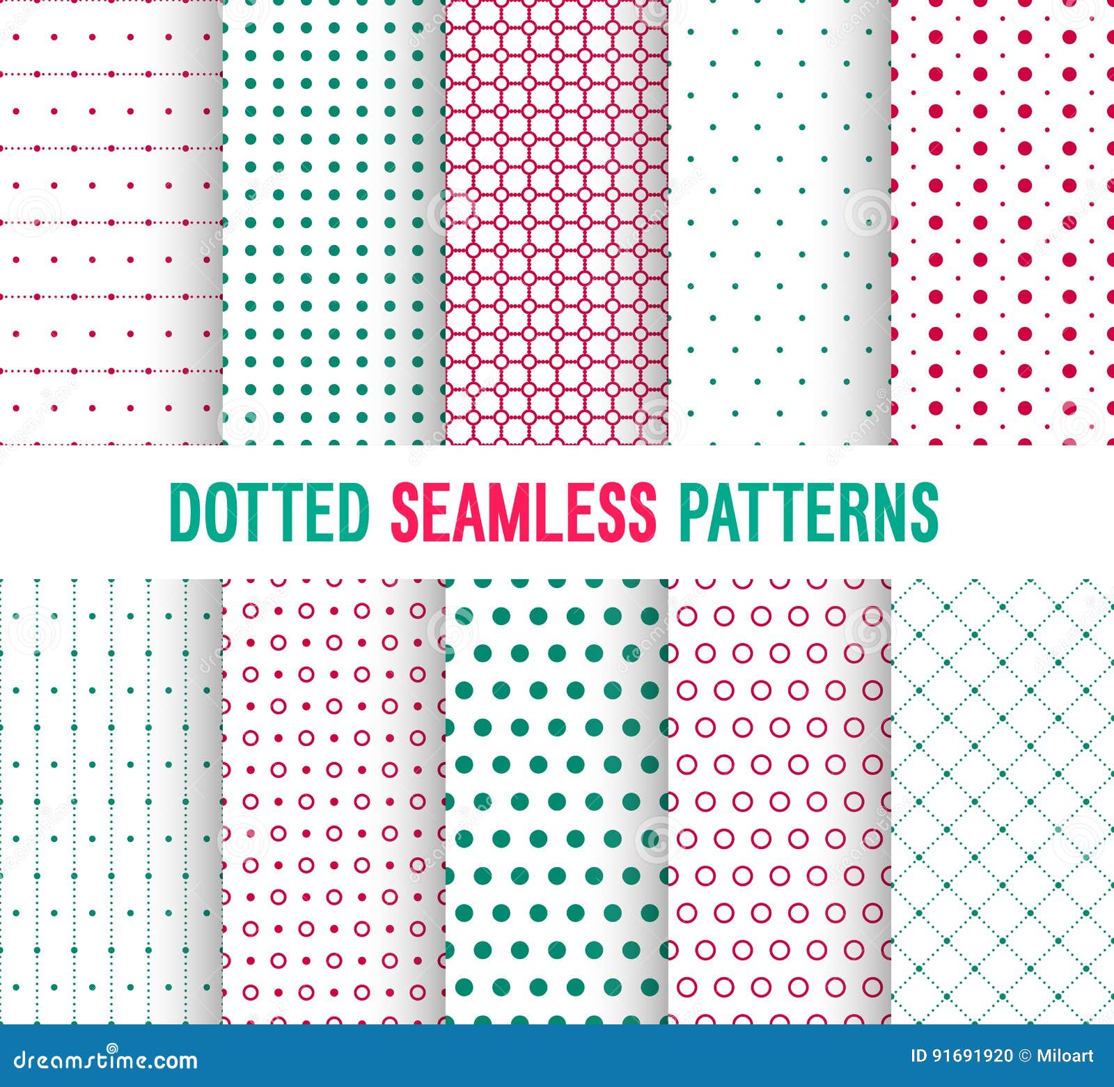 Dotted Seamless Patterns Collection. Stock Vector - Illustration of ...