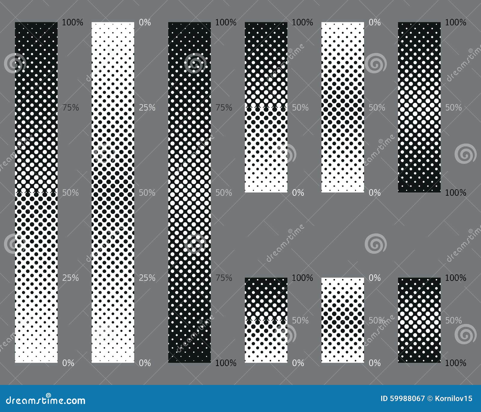 Dotted, Seamless And Precise Gradient Background Patterns Stock Vector ...