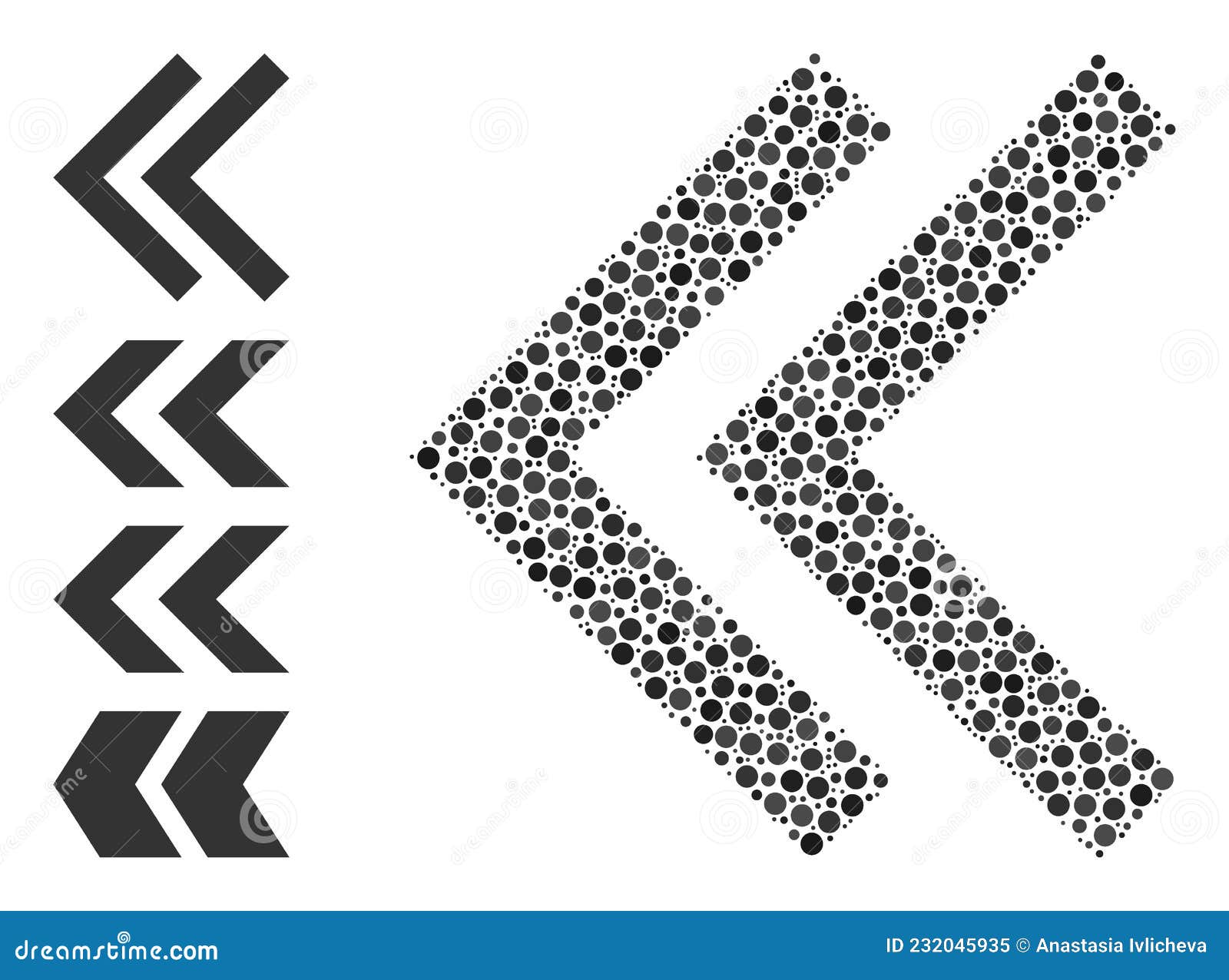 Dotted Shift Left Collage of Circles and Similar Icons Stock Vector ...