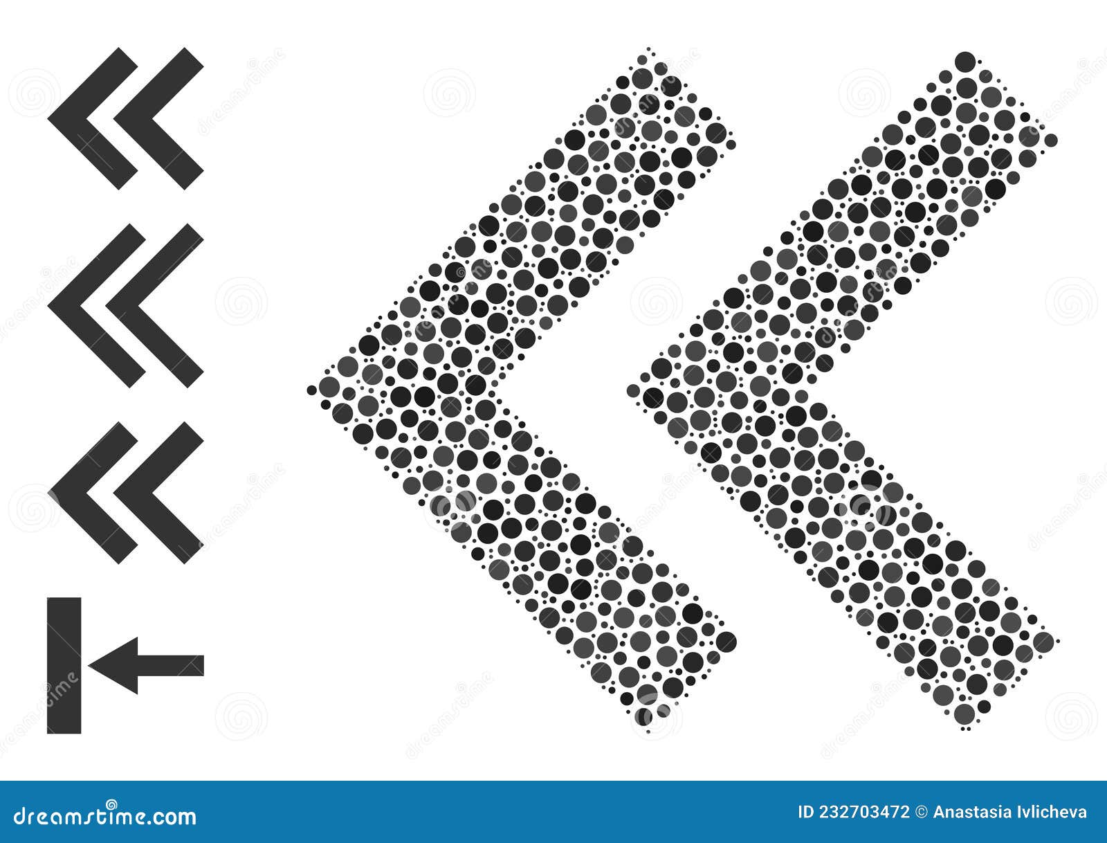 Dotted Shift Left Mosaic of Circles and Other Icons Stock Vector ...