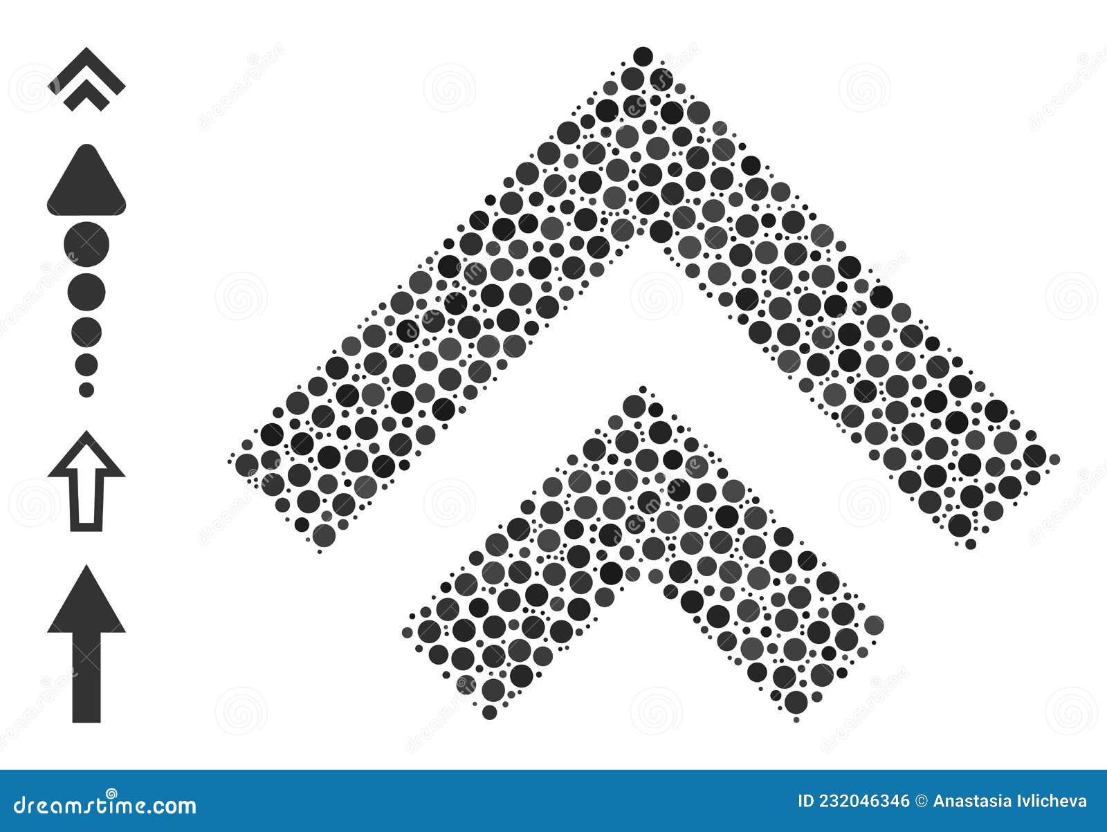 Dotted Shift Up Composition of Circles and Other Icons Stock Vector ...