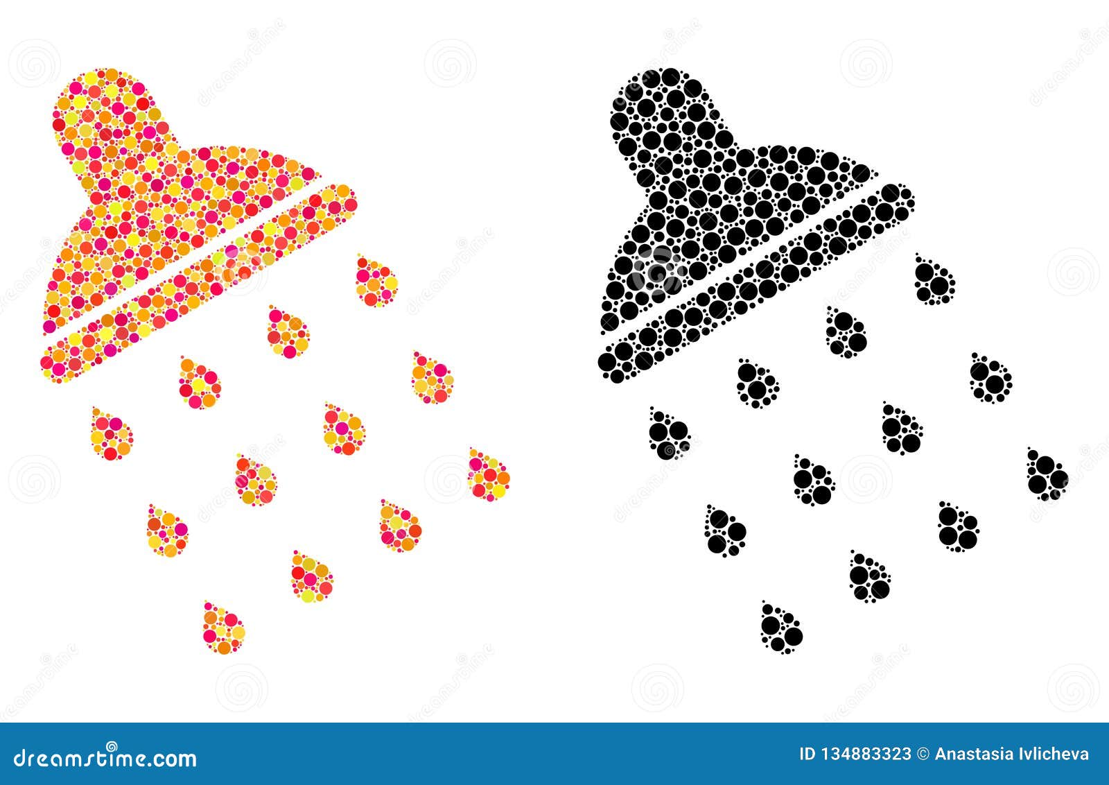 Dotted Shower Mosaic Icons stock vector. Illustration of collage ...