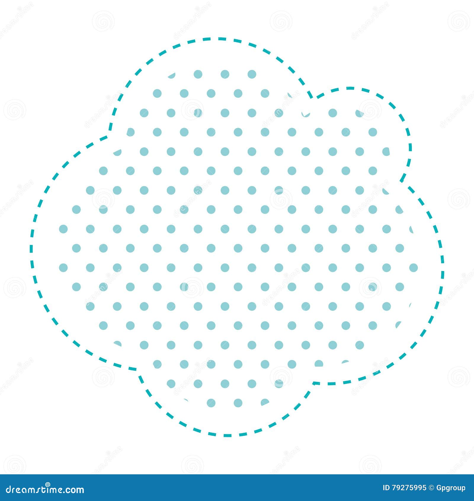Dotted Silhouette Cloud Callout of Thought Stock Vector - Illustration ...