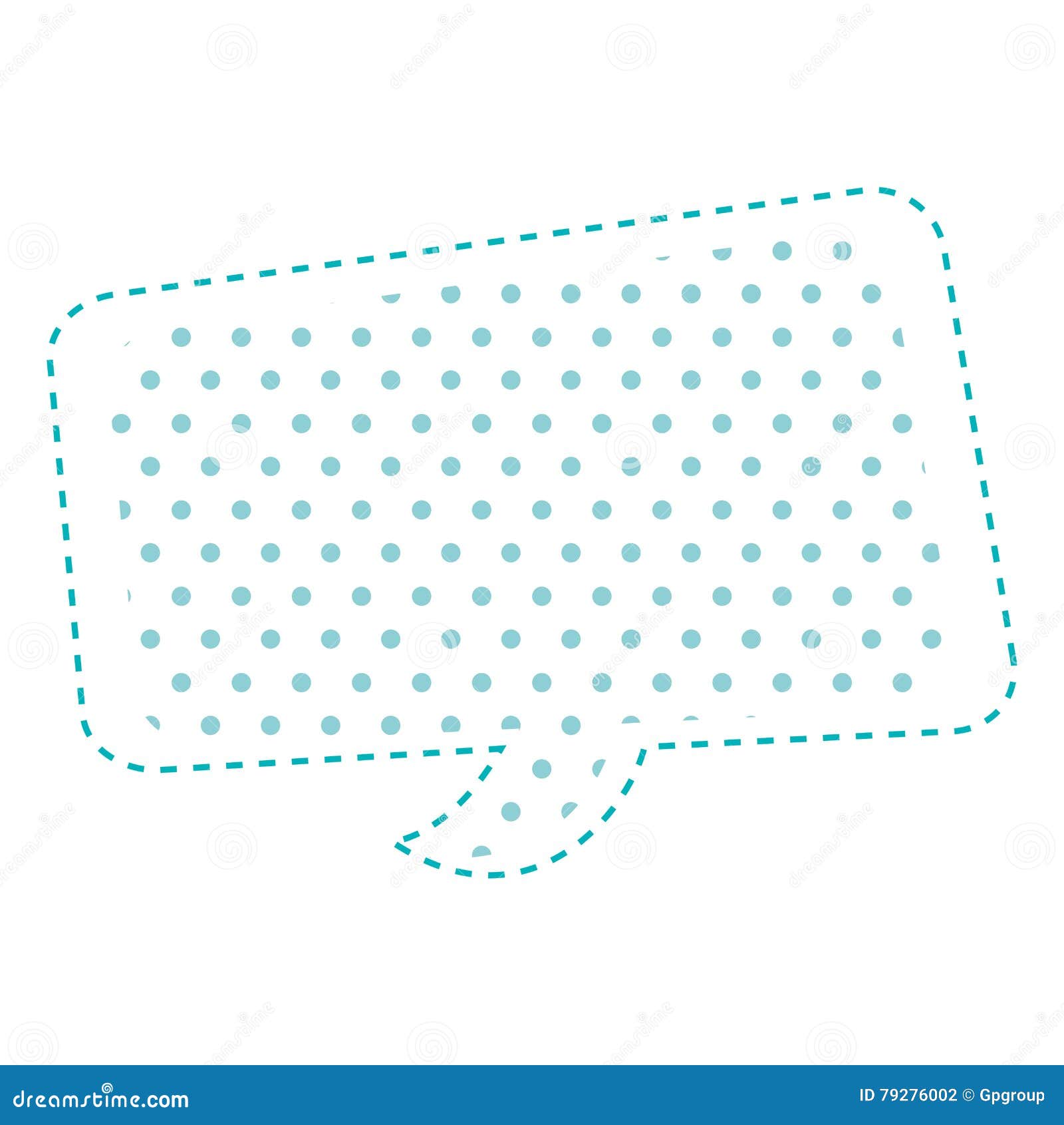 Dotted Silhouette Rounded Rectangle Callout Stock Vector - Illustration ...
