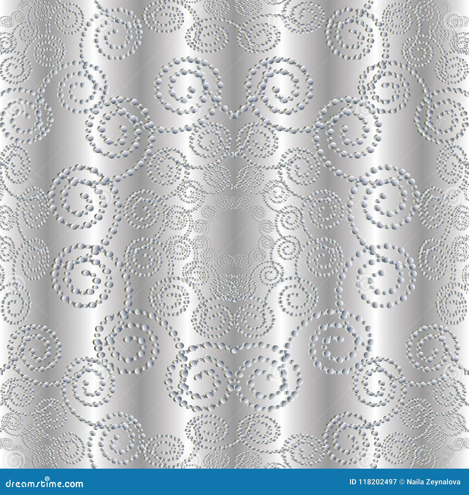Dotted Silver 3d Seamless Pattern. Stock Vector - Illustration of ...