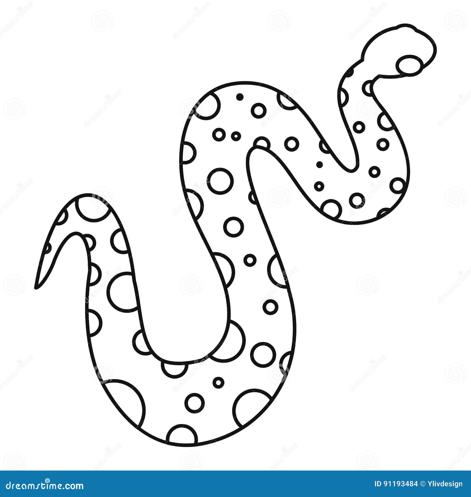Dotted Snake Icon, Outline Style Stock Vector - Illustration of ...