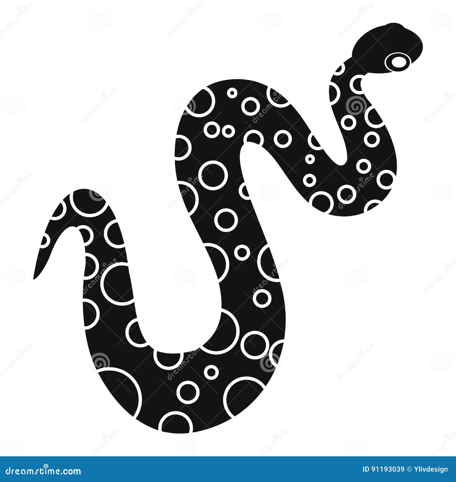 Dotted Snake Icon, Simple Style Stock Vector - Illustration of nature ...
