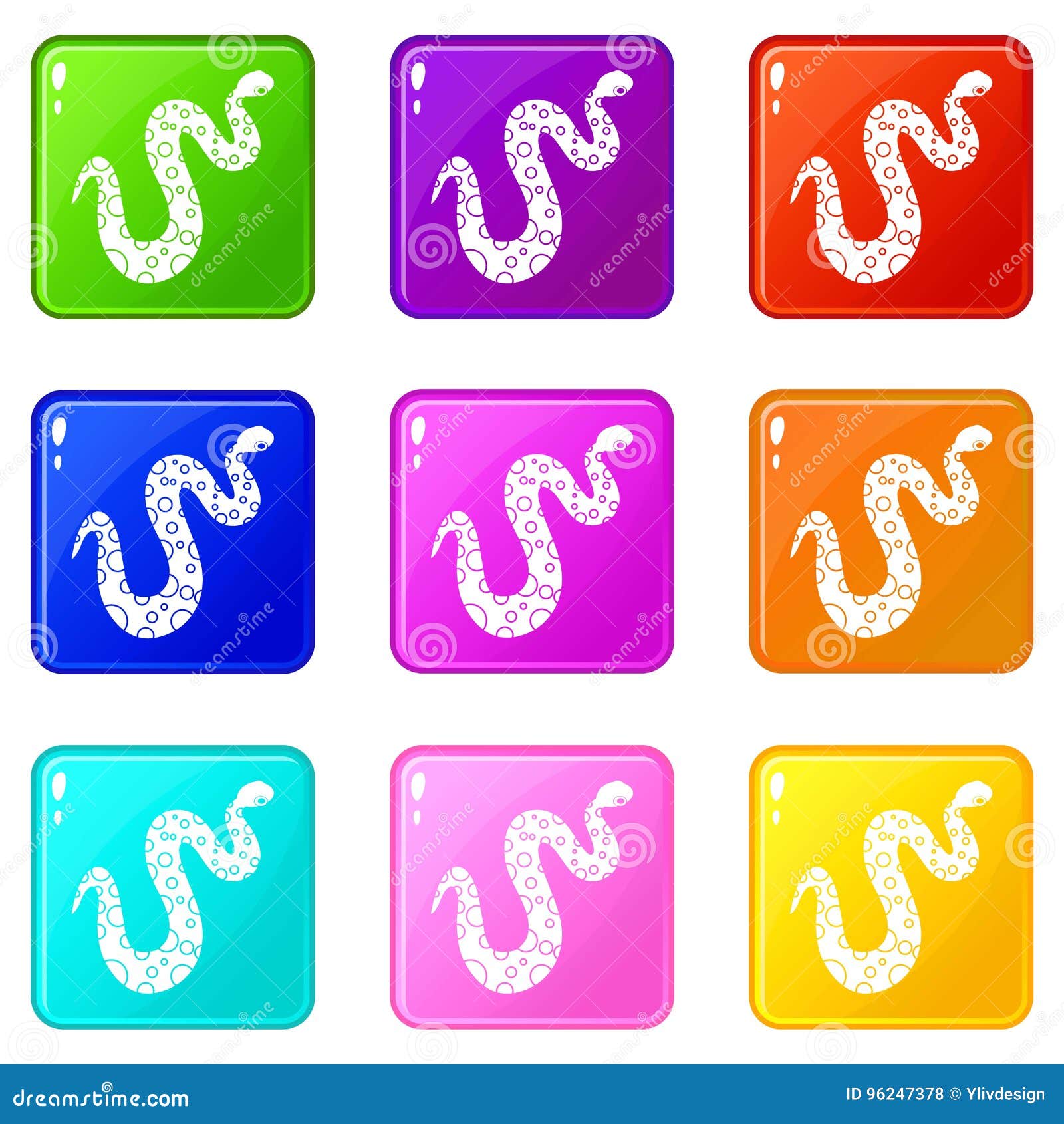 Dotted snake icons 9 set stock vector. Illustration of serpent - 96247378