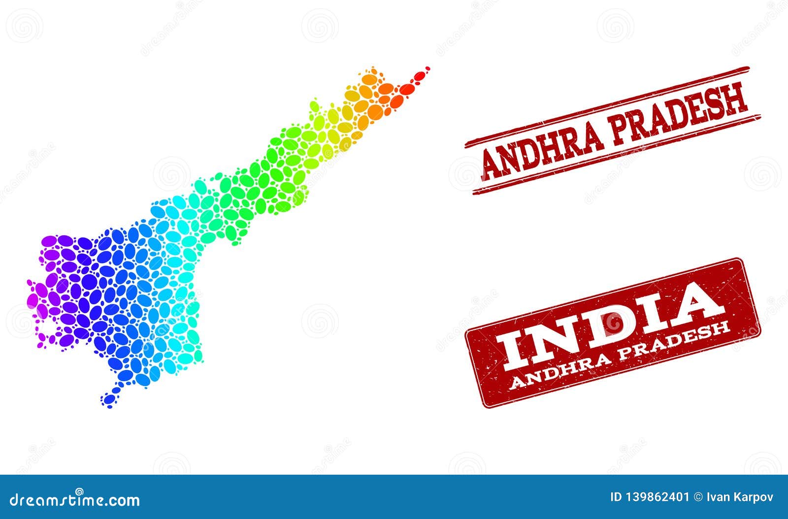 Dotted Spectrum Map of Andhra Pradesh State and Grunge Stamp Seals ... Dotted Spectrum Map of Andhra Pradesh State and Grunge Stamp Seals ...