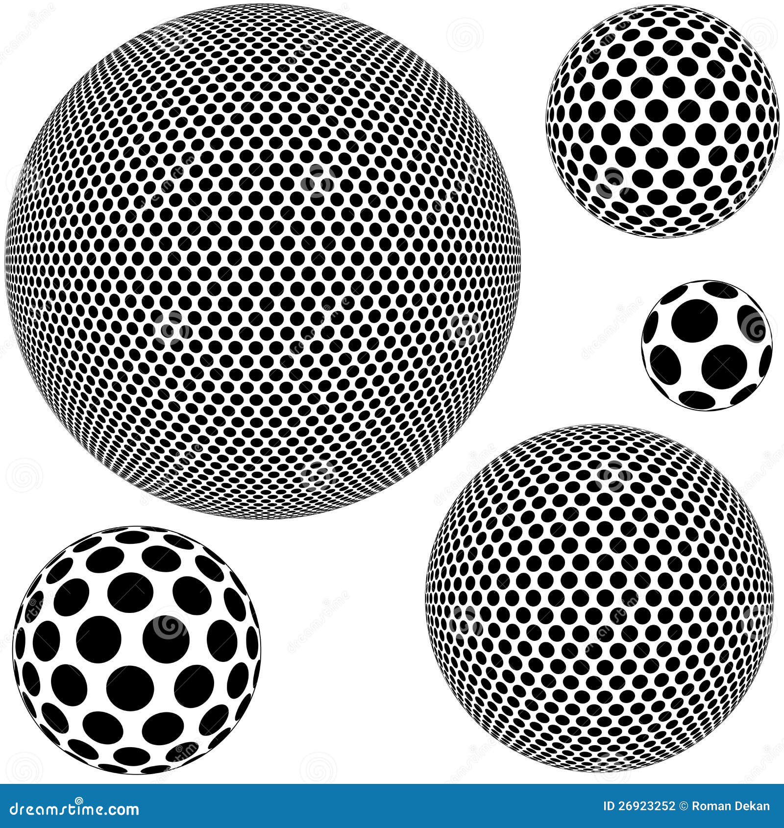 Dotted Sphere. Abstract 3D Background. Set Of Vector Spheres Wit ...