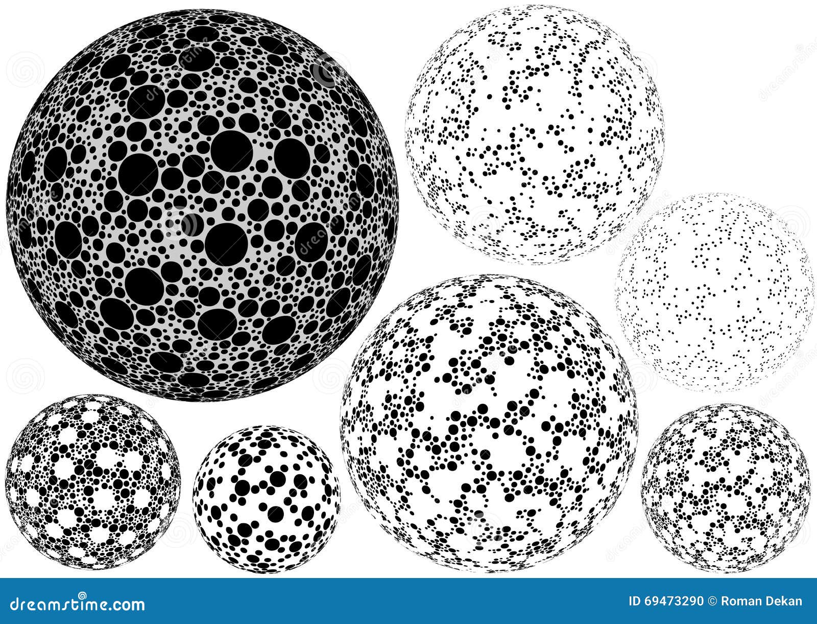 Dotted Spherical Shapes stock vector. Illustration of planet - 69473290