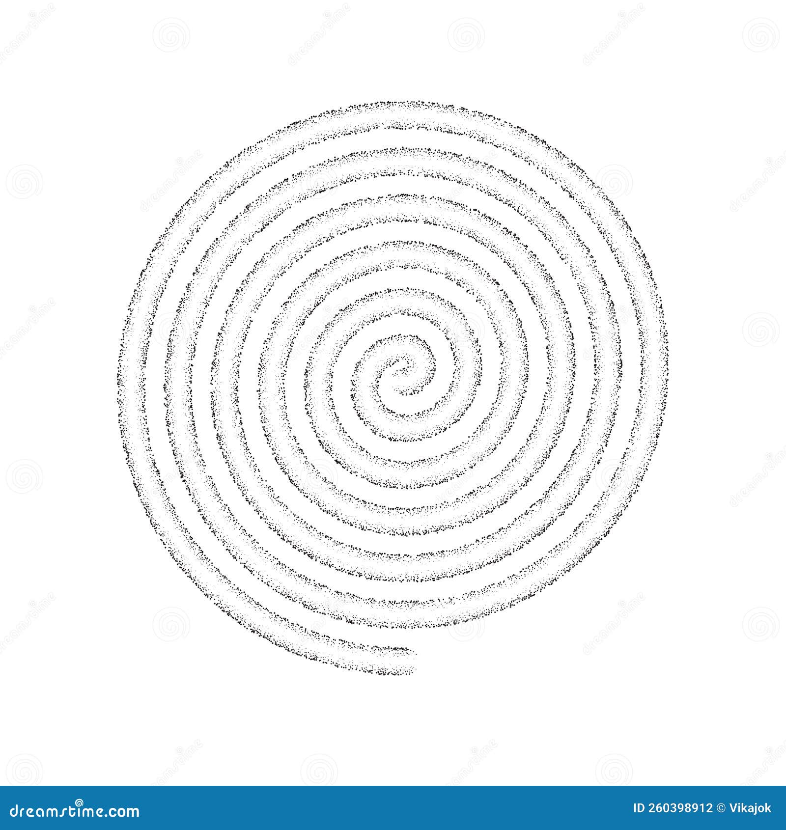 Dotted Spiral Shape. Stippled Thin Helix. Sand Grain Texture Swirl or ...