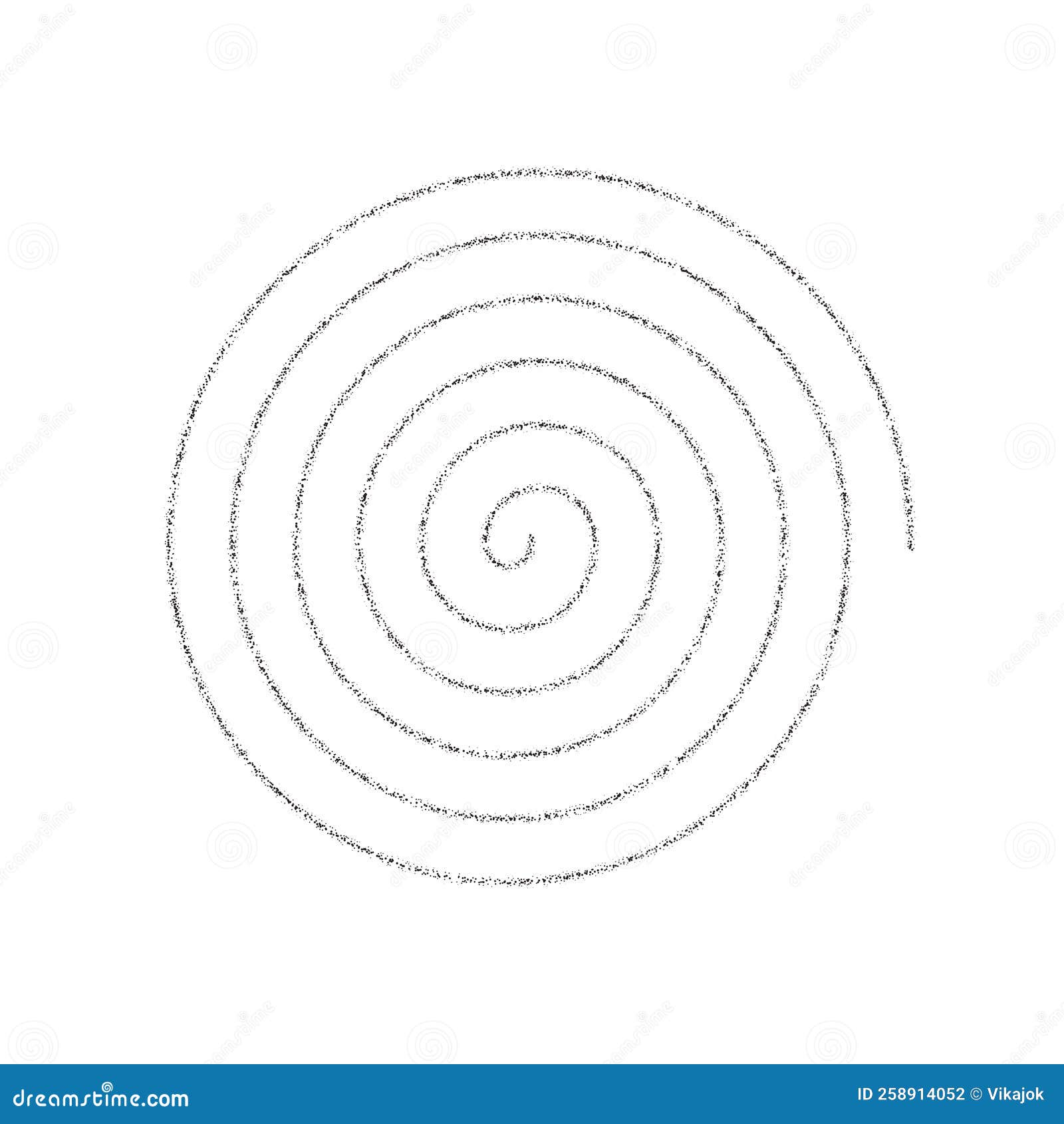 Dotted Spiral Shape. Stippled Thin Helix. Sand Grain Texture Swirl or ...