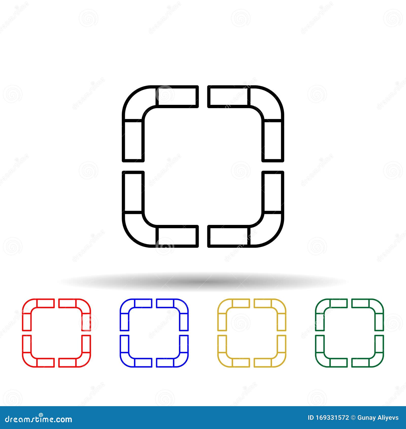 Dotted Square Multi Color Style Icon. Simple Thin Line, Outline Vector of Web Icons for Ui and ...