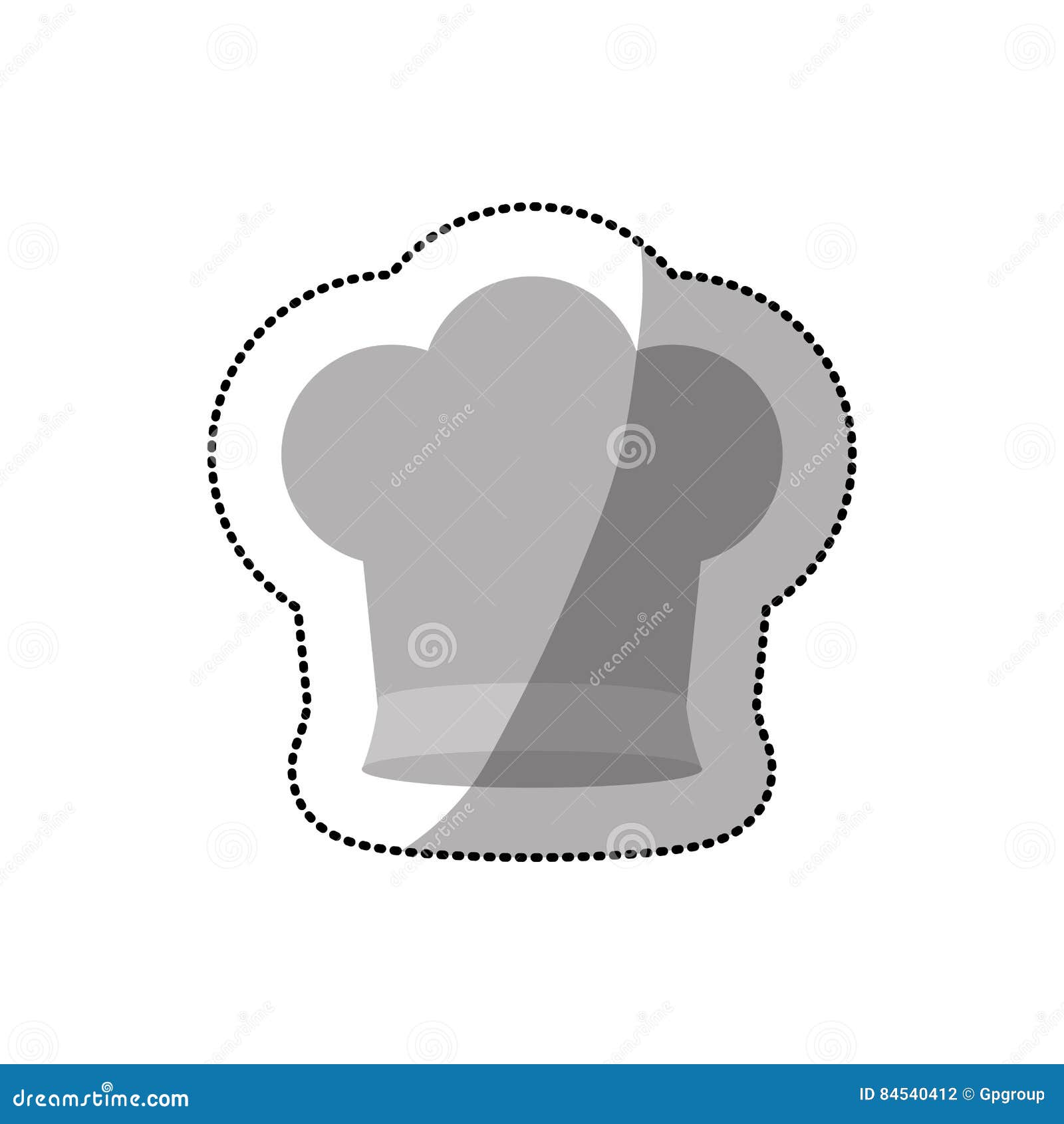 Dotted Sticker of Chefs Hat Shading and Small Stock Vector ...