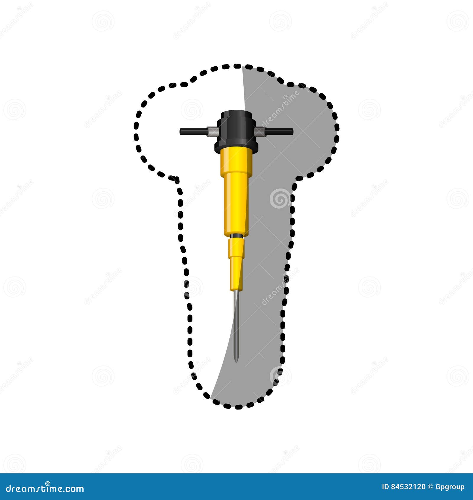 Dotted Sticker Demolition Drill Tool Icon Stock Vector - Illustration ...