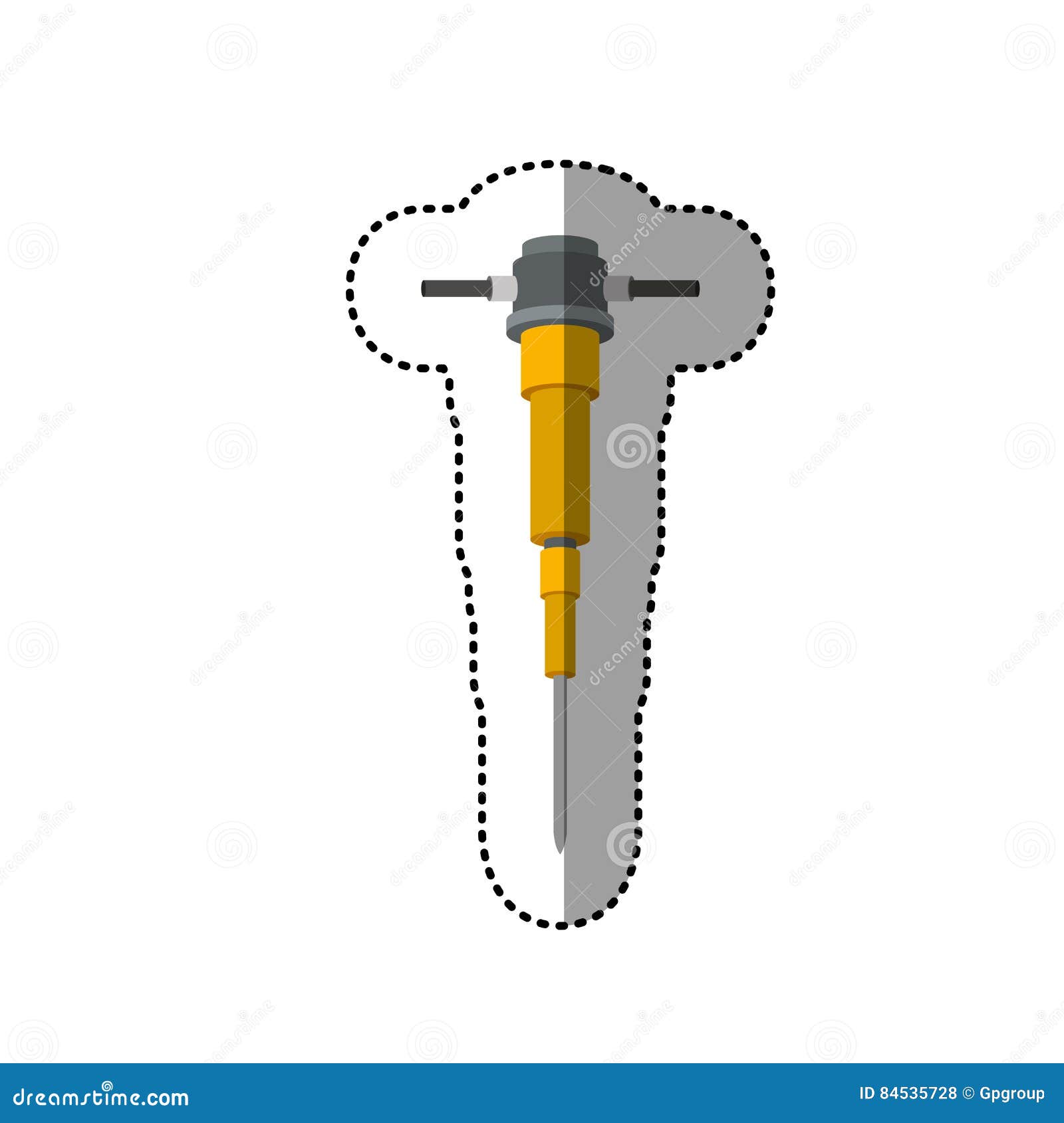 Dotted Sticker Demolition Drill Tool Icon Stock Vector - Illustration ...