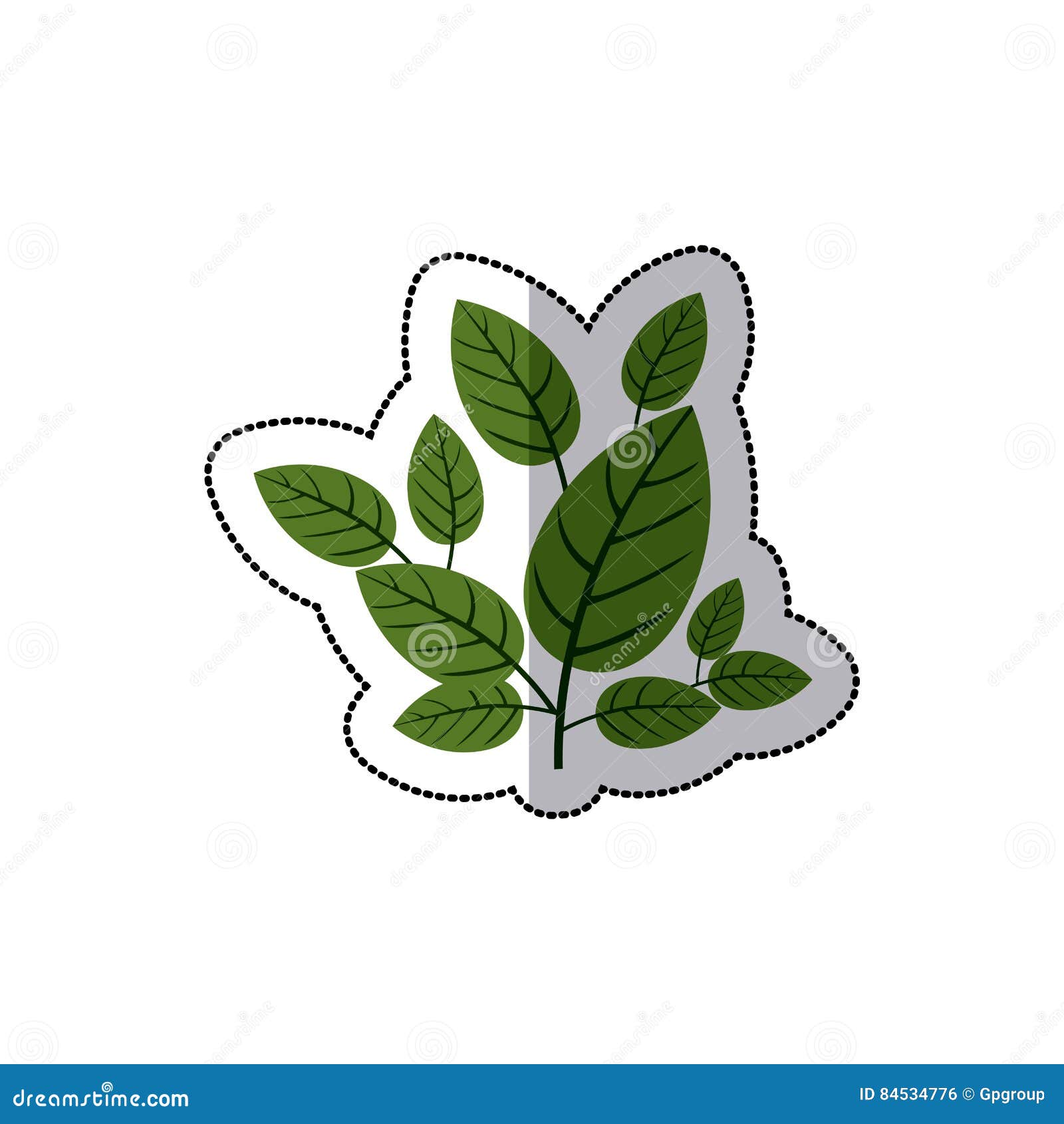 Sticker Ramifications Tree With Stem And Branches Vector Illustration ...