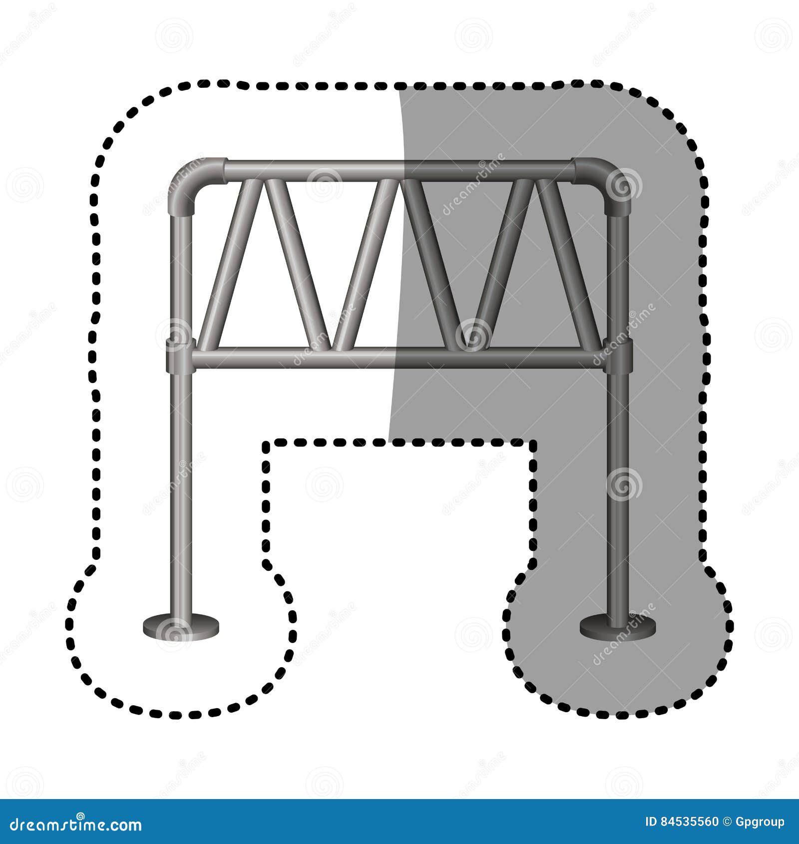 Dotted Sticker Large Structure of Road Sign Information Stock Vector ...