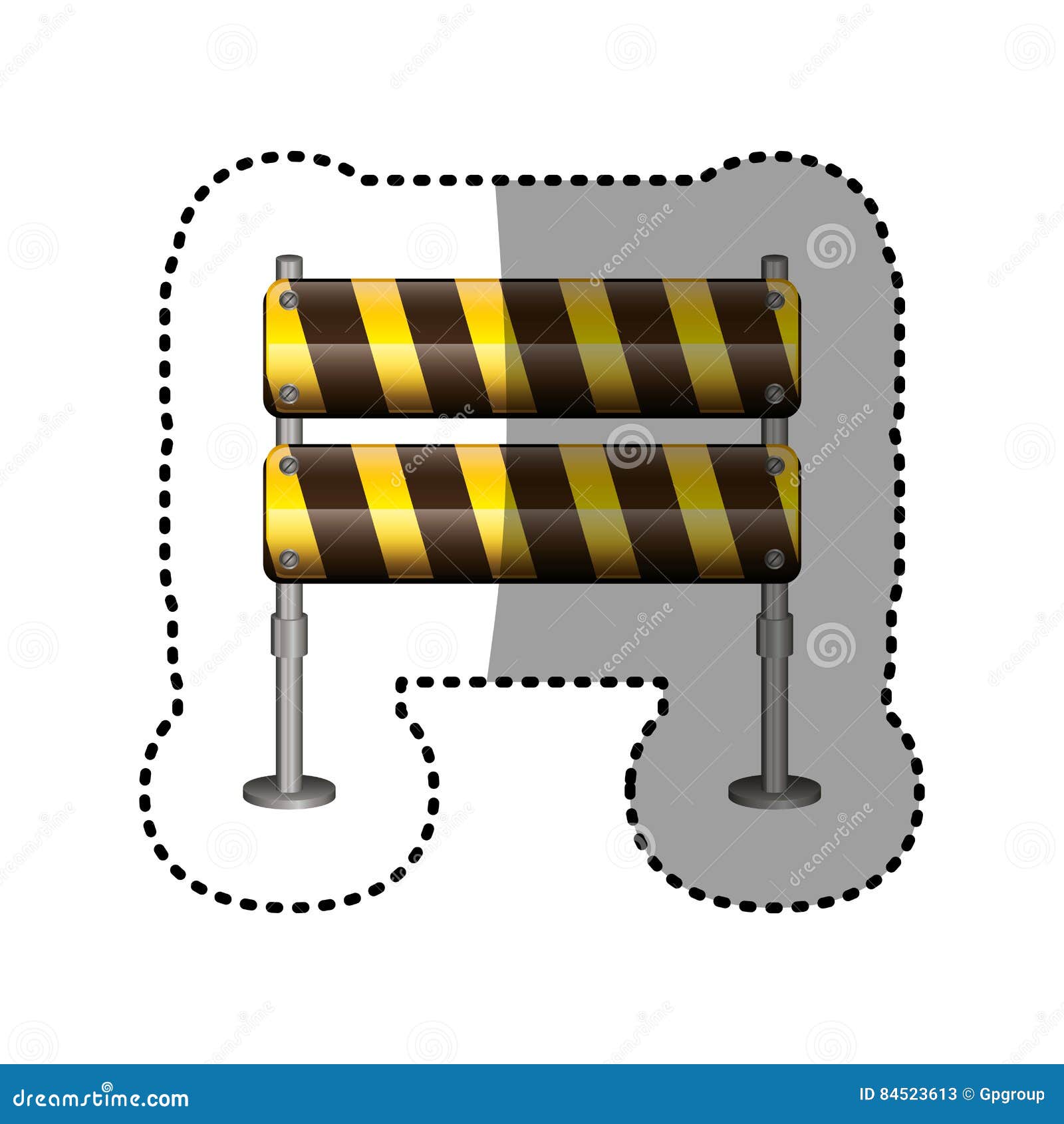 Dotted Sticker Pair Street Traffic Barrier Stock Vector - Illustration ...