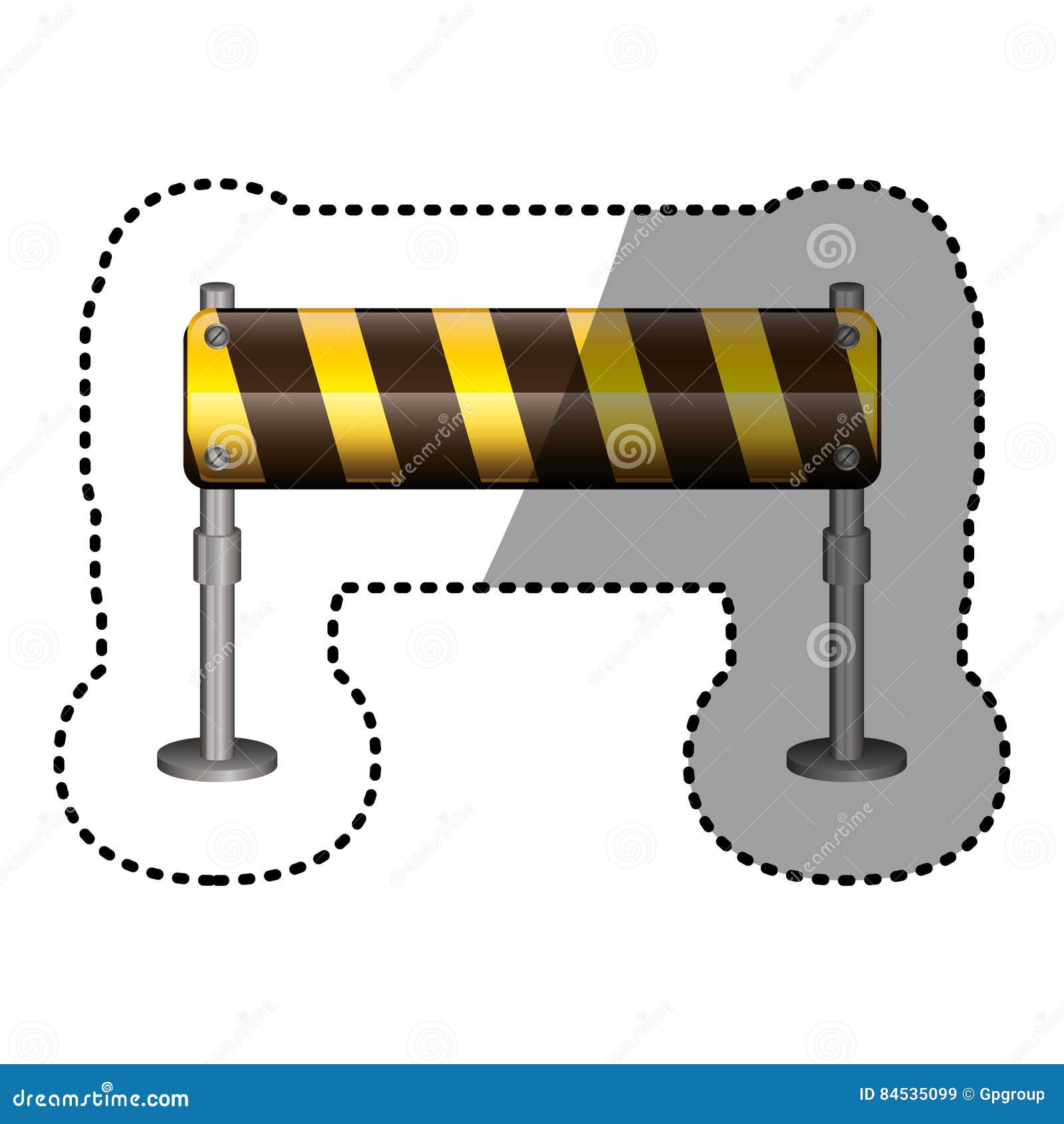 Dotted Sticker Street Traffic Barrier Icon Stock Vector - Illustration ...