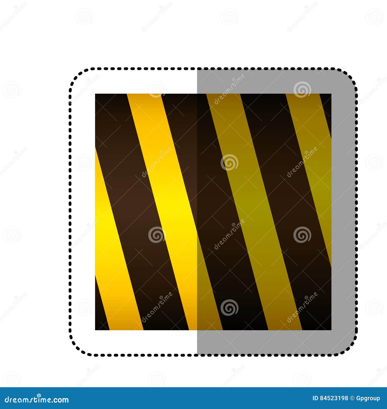 Dotted Sticker Traffic Barrier Icon Stock Vector - Illustration of ...