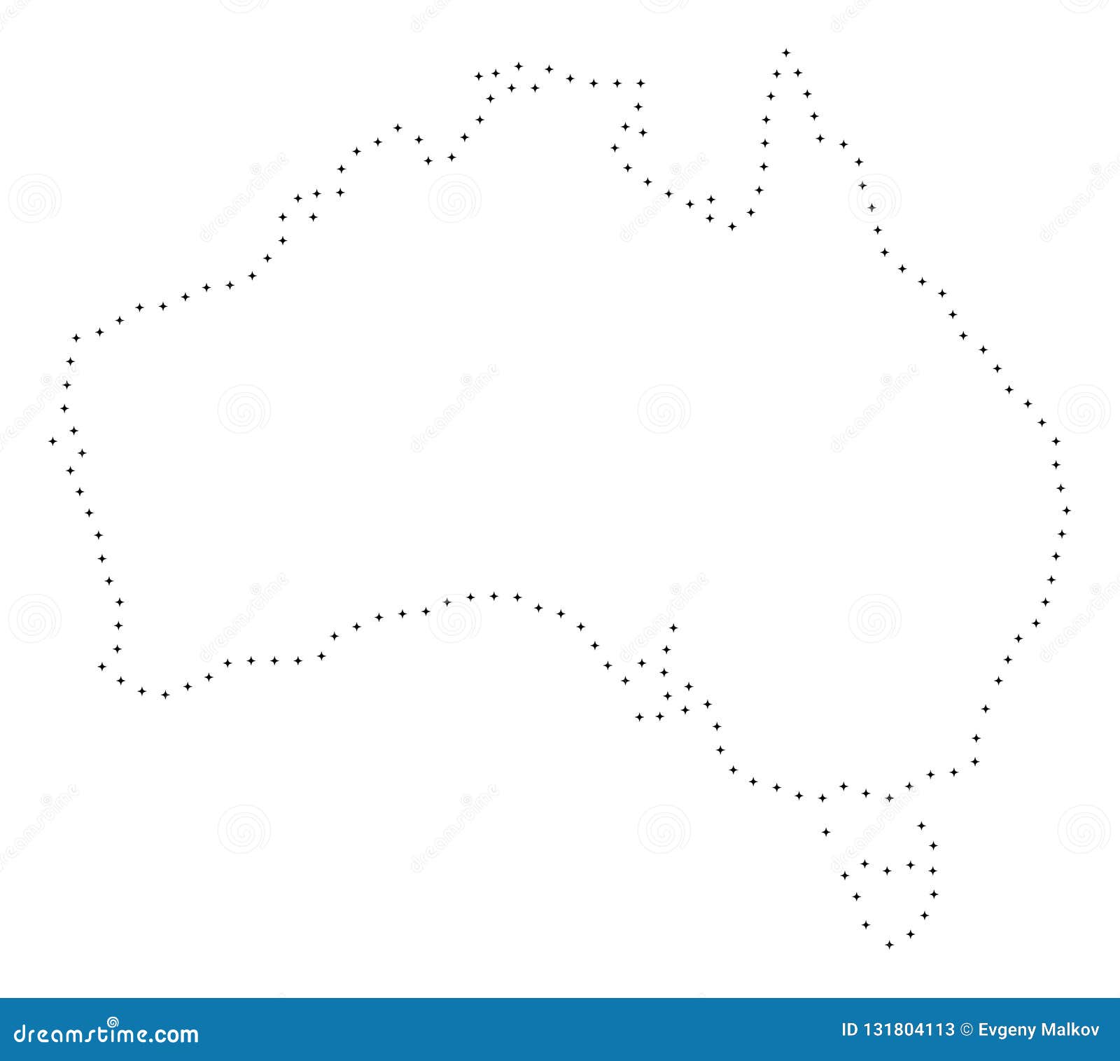 Dotted Stroke Australia Map Stock Vector - Illustration of framework ...