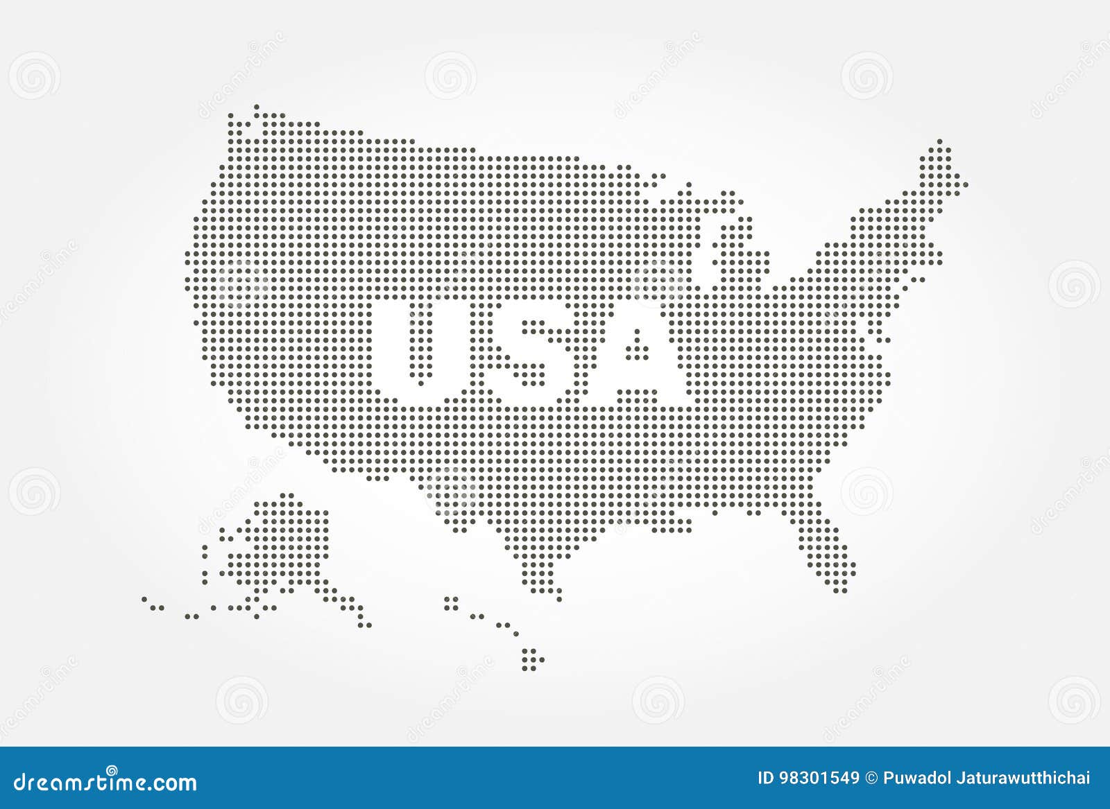 Dotted Style Map of USA and Text Stock Vector - Illustration of ...