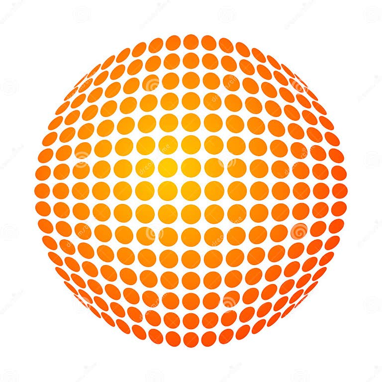 Dotted sun stock vector. Illustration of color, decorative - 6476584