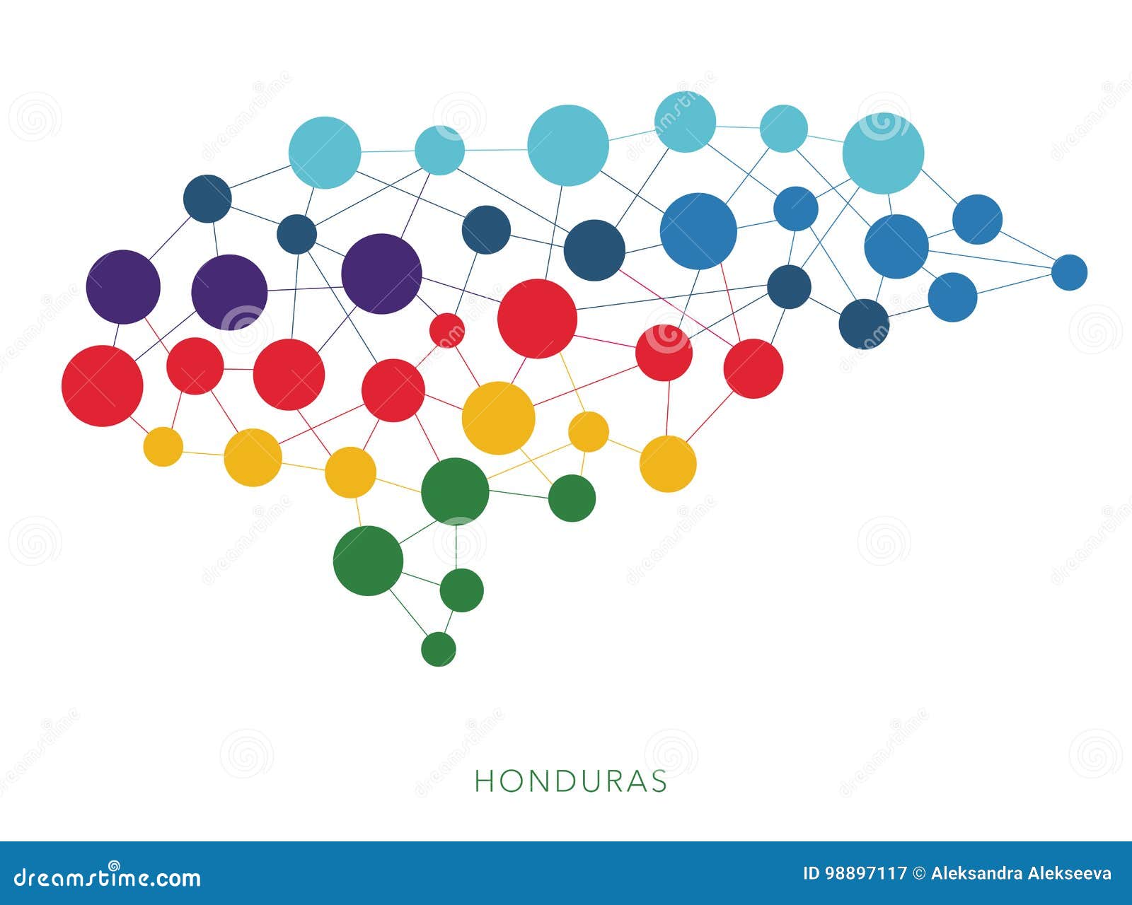 Honduras Vector Map Isolated On White Background. High-Detailed Black ...