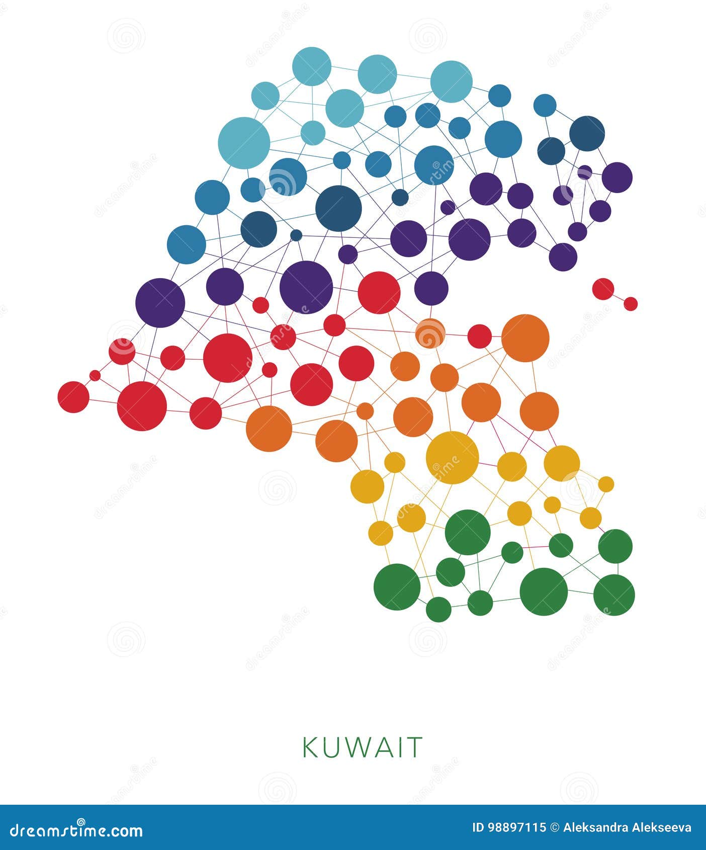 Kuwait Vector Map Isolated On White Background. High-Detailed Black ...