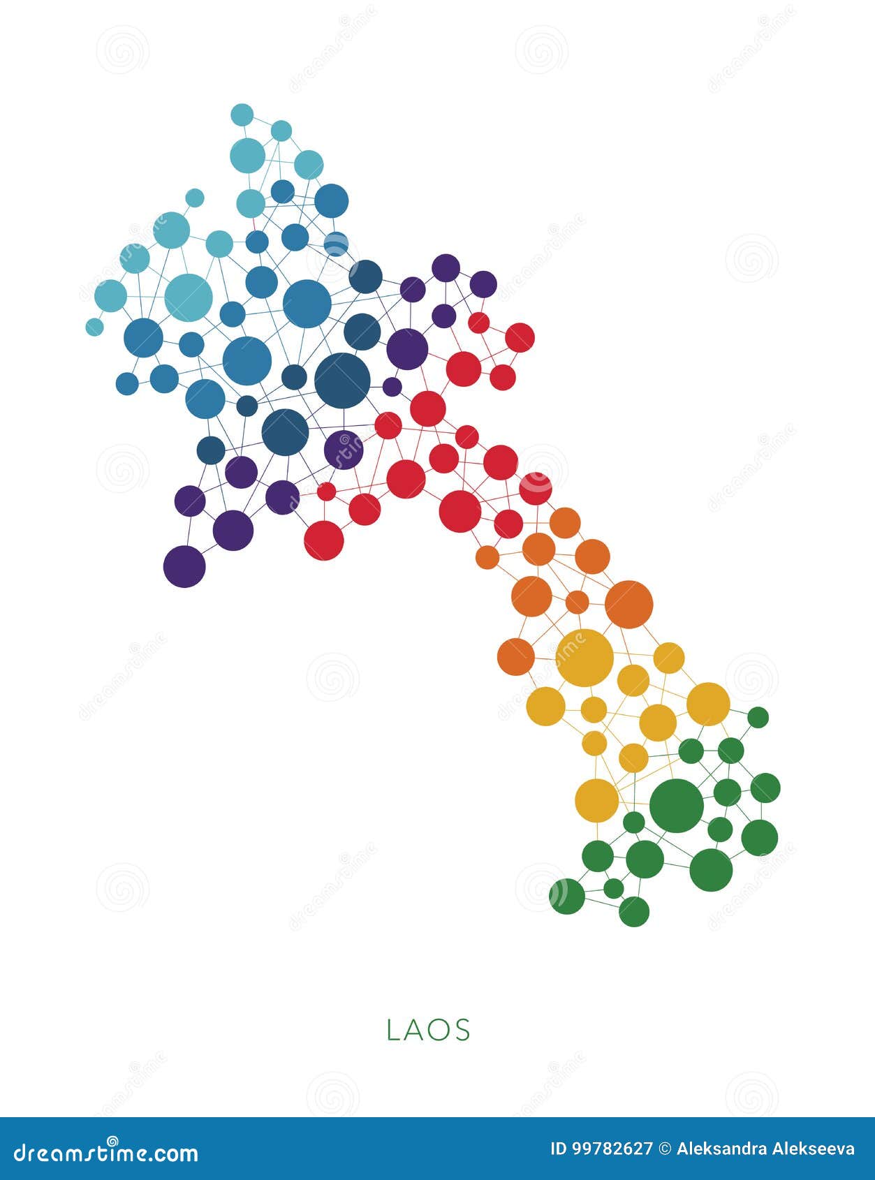 Laos Vector Map Isolated On White Background. High-Detailed Black ...