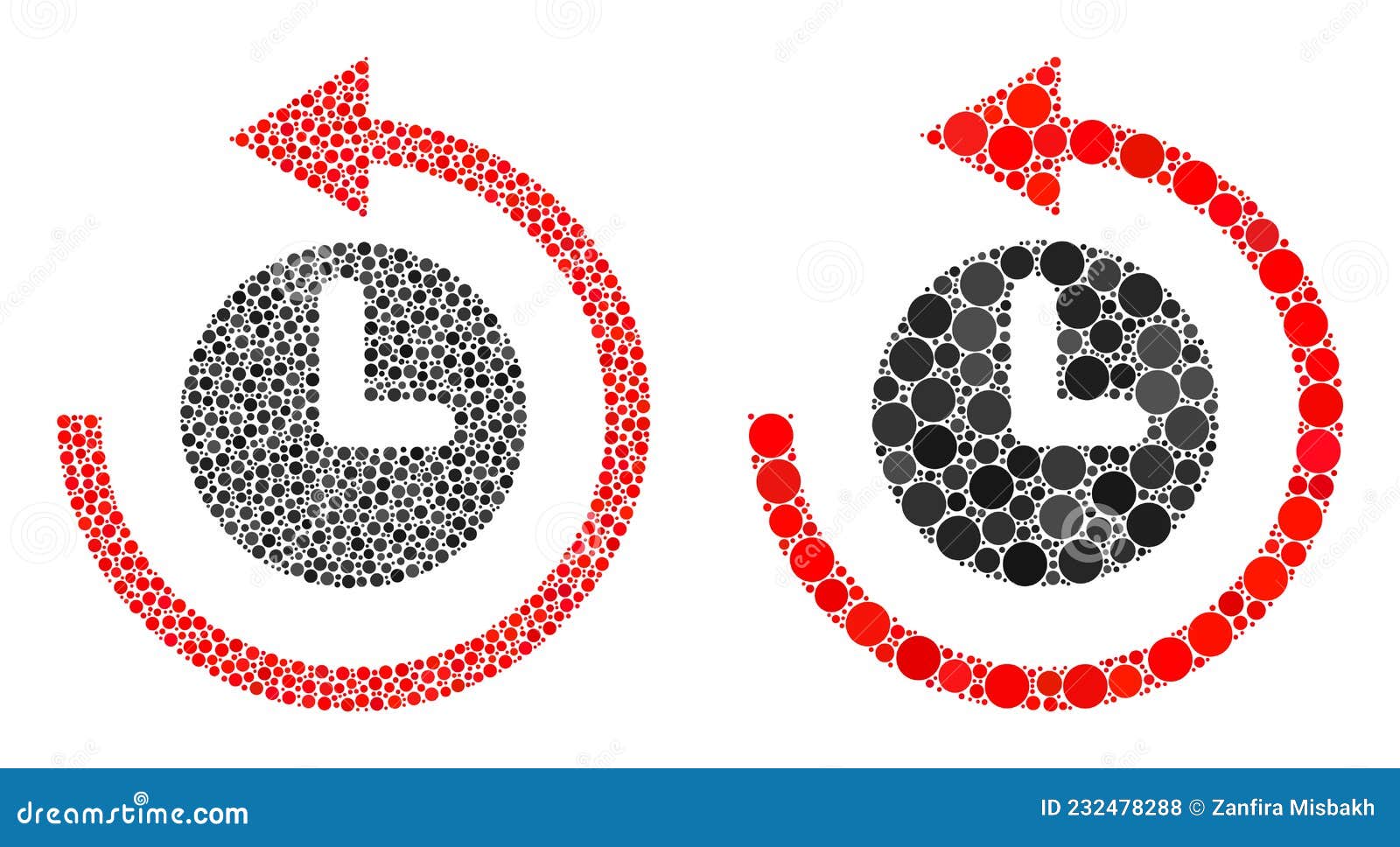 Circle Time Return Rotation Icon Mosaic Vector Illustration ...