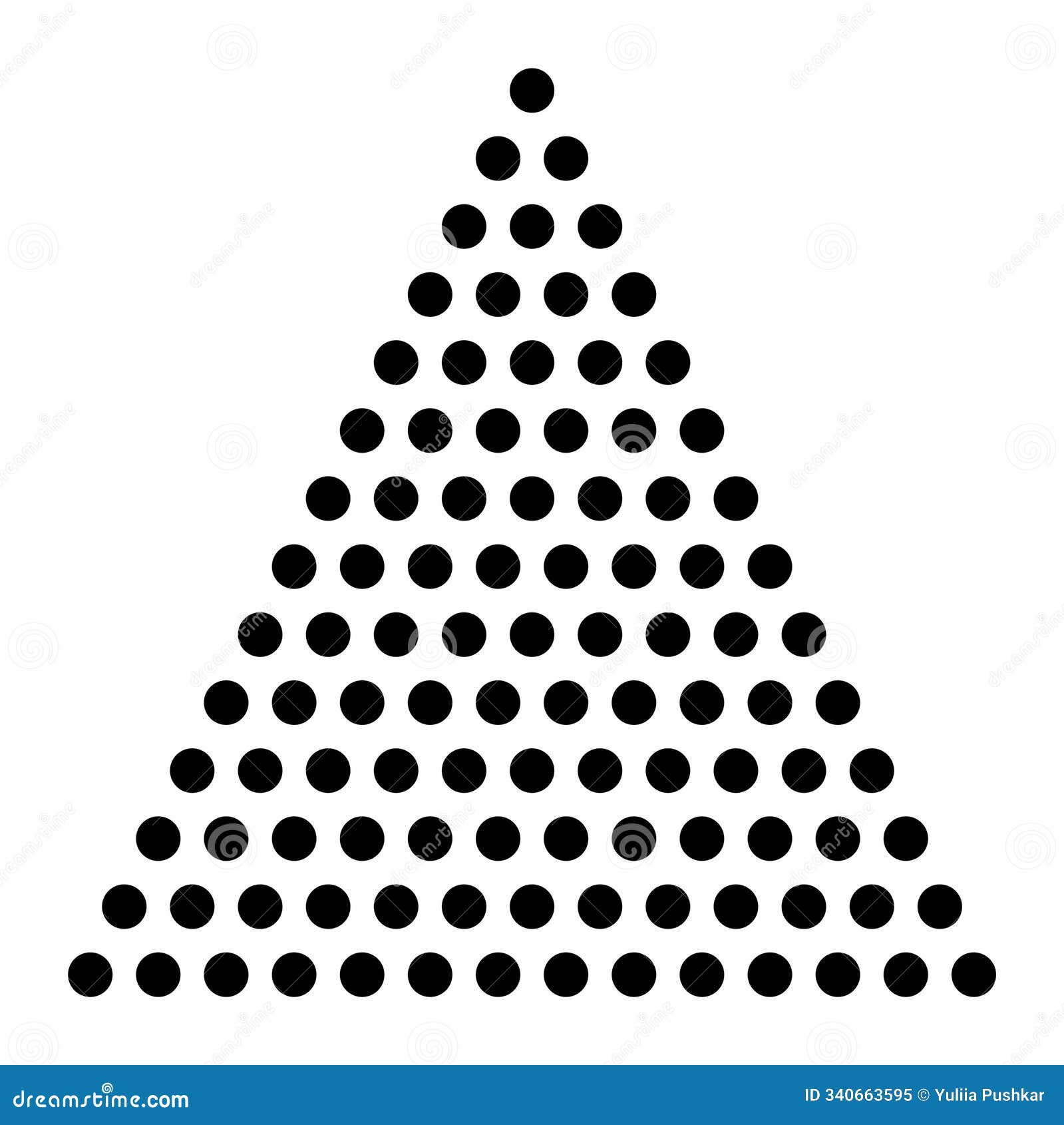 Dotted Triangle Design Element . Isolated Vector Spotted Mosaic Arrow ...