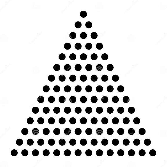 Dotted Triangle Design Element . Isolated Vector Spotted Mosaic Arrow ...