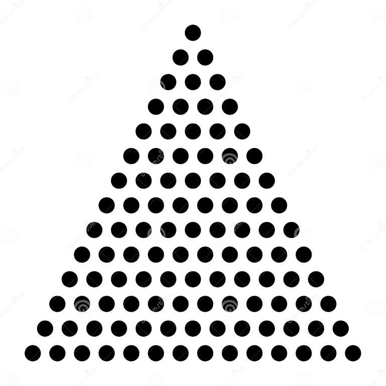 Dotted Triangle Design Element . Isolated Vector Spotted Mosaic Arrow ...