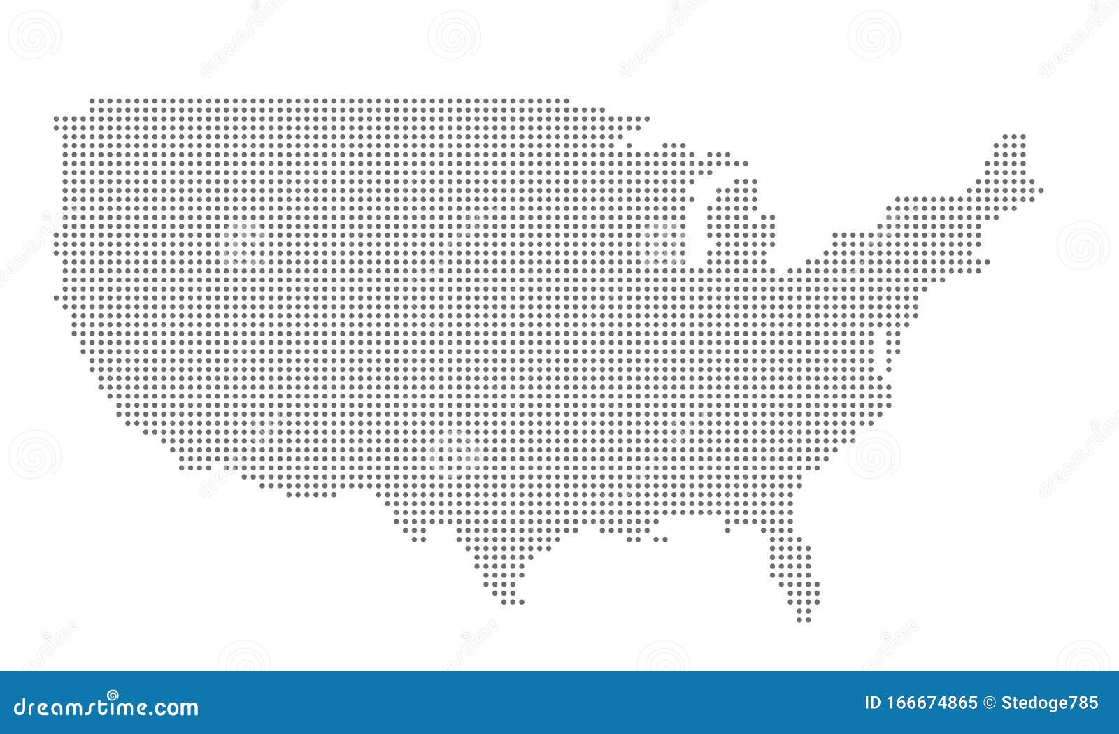 Dotted United States Map Vector, Isolated Background Stock Illustration ...