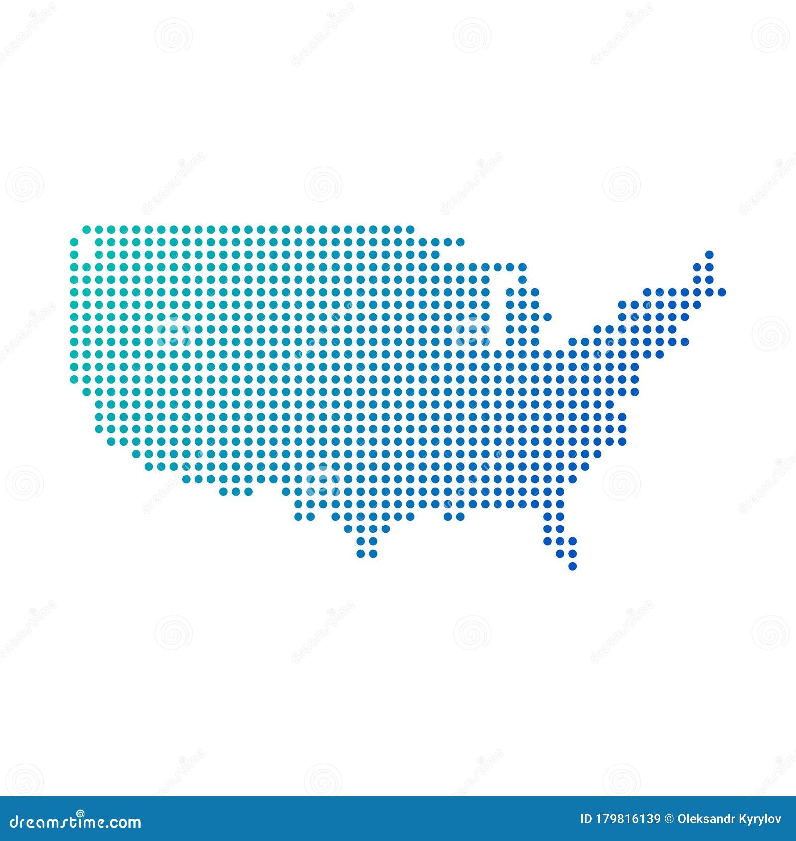 Dotted USA Map. Stock Vector Illustration Isolated on White Background ...
