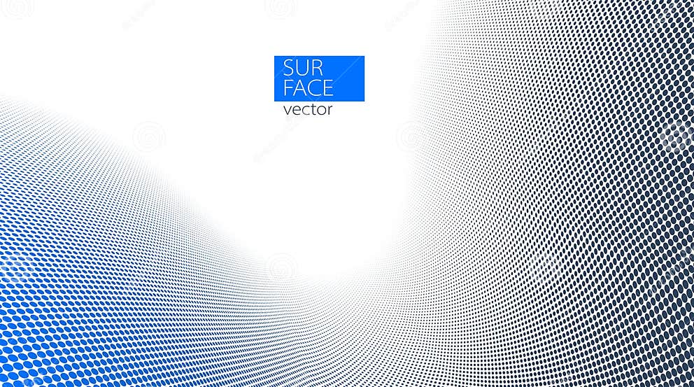 Dotted Vector Abstract Background, Blue and Grey Dots in Perspective ...