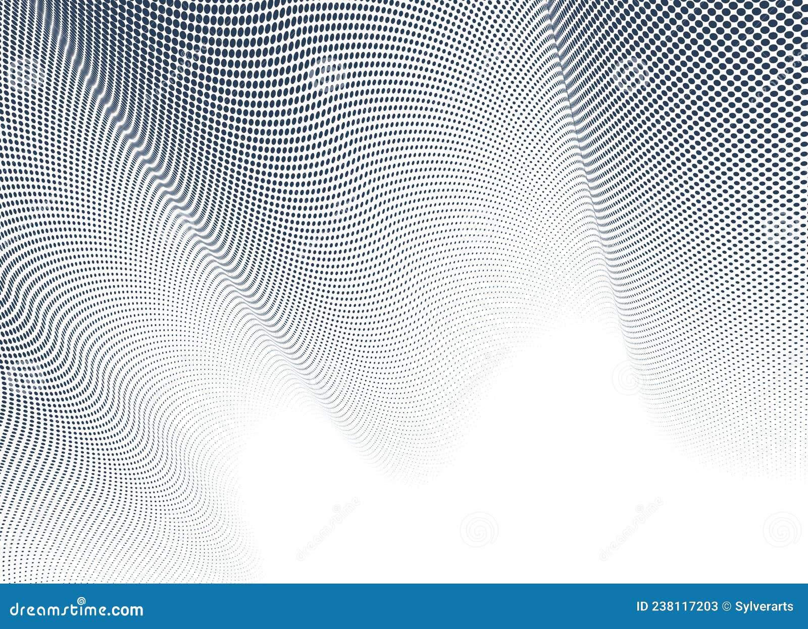 Dotted Vector Abstract Background, Light Grey Dots in Perspective Flow ...