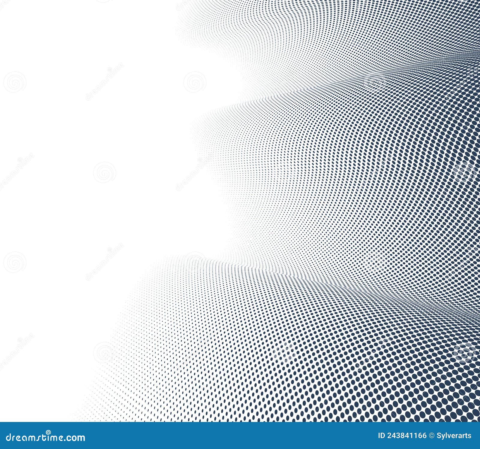 Dotted Vector Abstract Background, Light Grey Dots in Perspective Flow ...