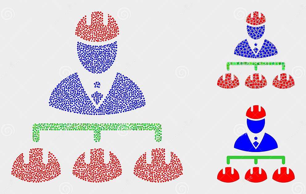 Dotted Vector Engineer Hierarchy Icons Stock Vector - Illustration of ...