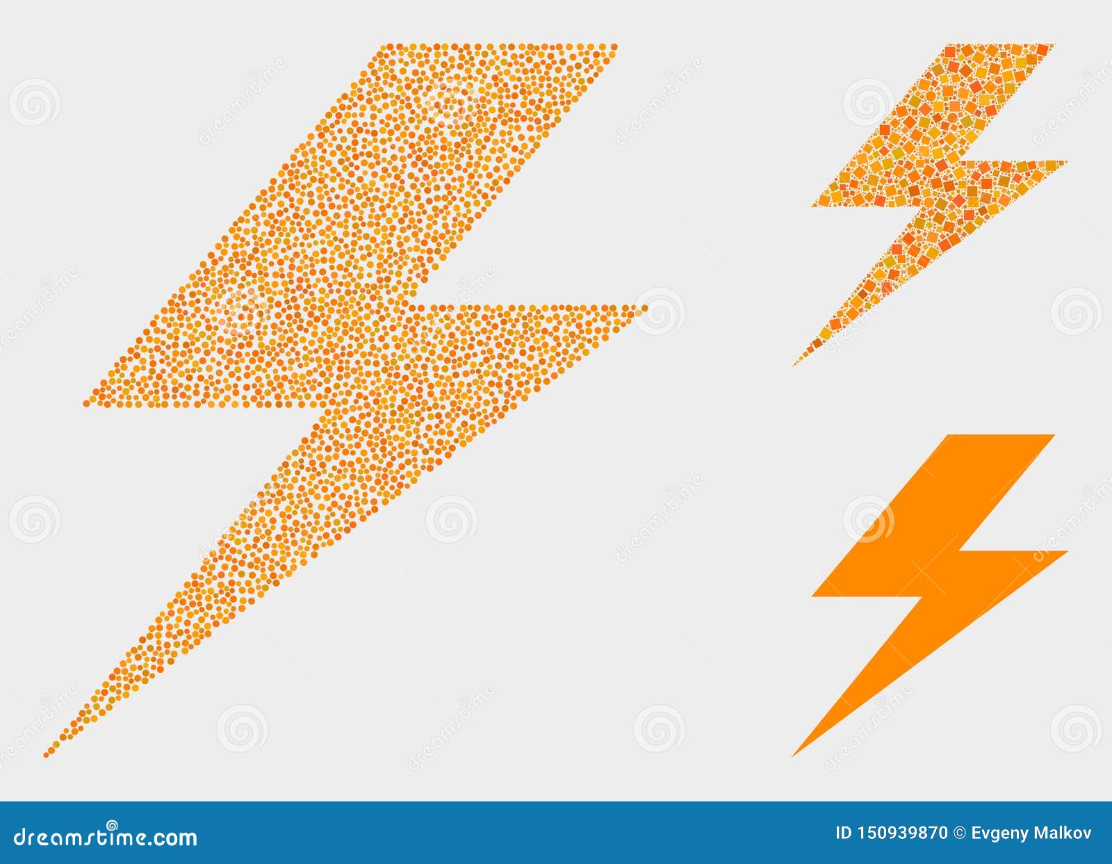 Dotted Vector Flash Icons stock vector. Illustration of pixelated ...