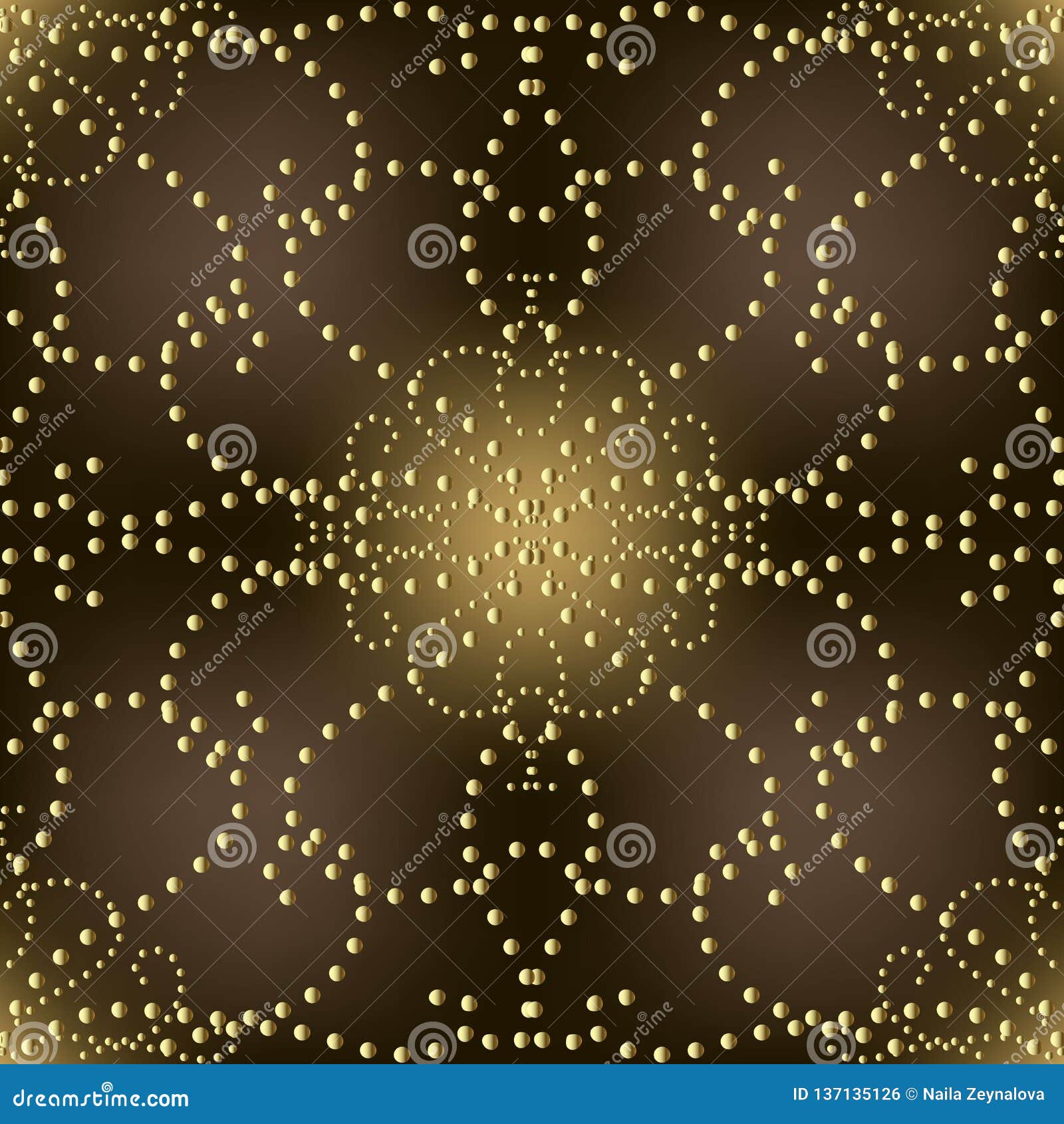 Dotted Vintage Floral Vector Seamless Pattern. Ornamental Damask ...